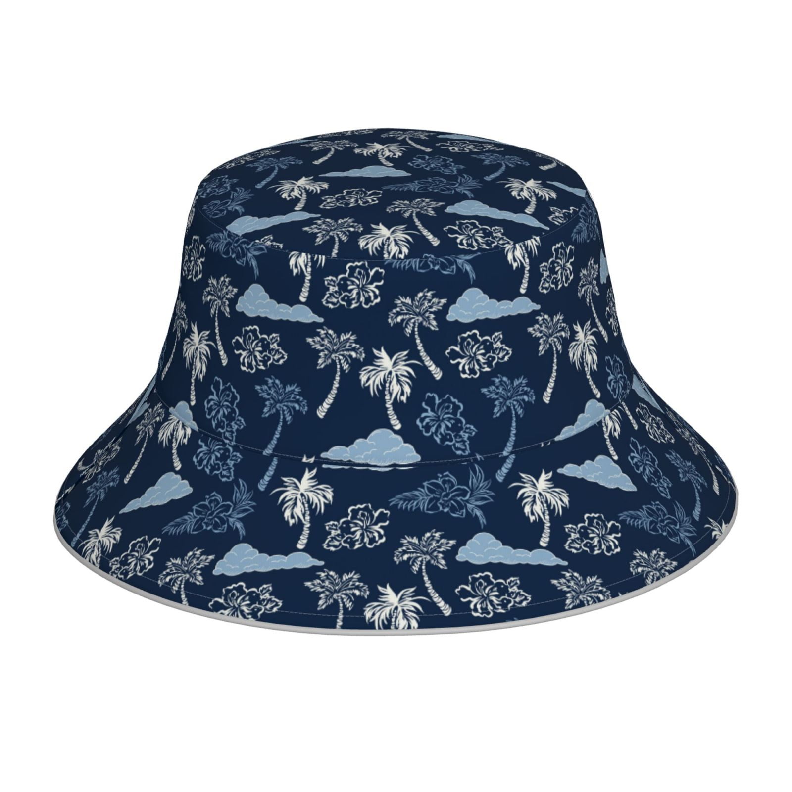 Kdxio Reflective Bucket Hat - Hawaii Palms Print Bucket Hat for Men ...