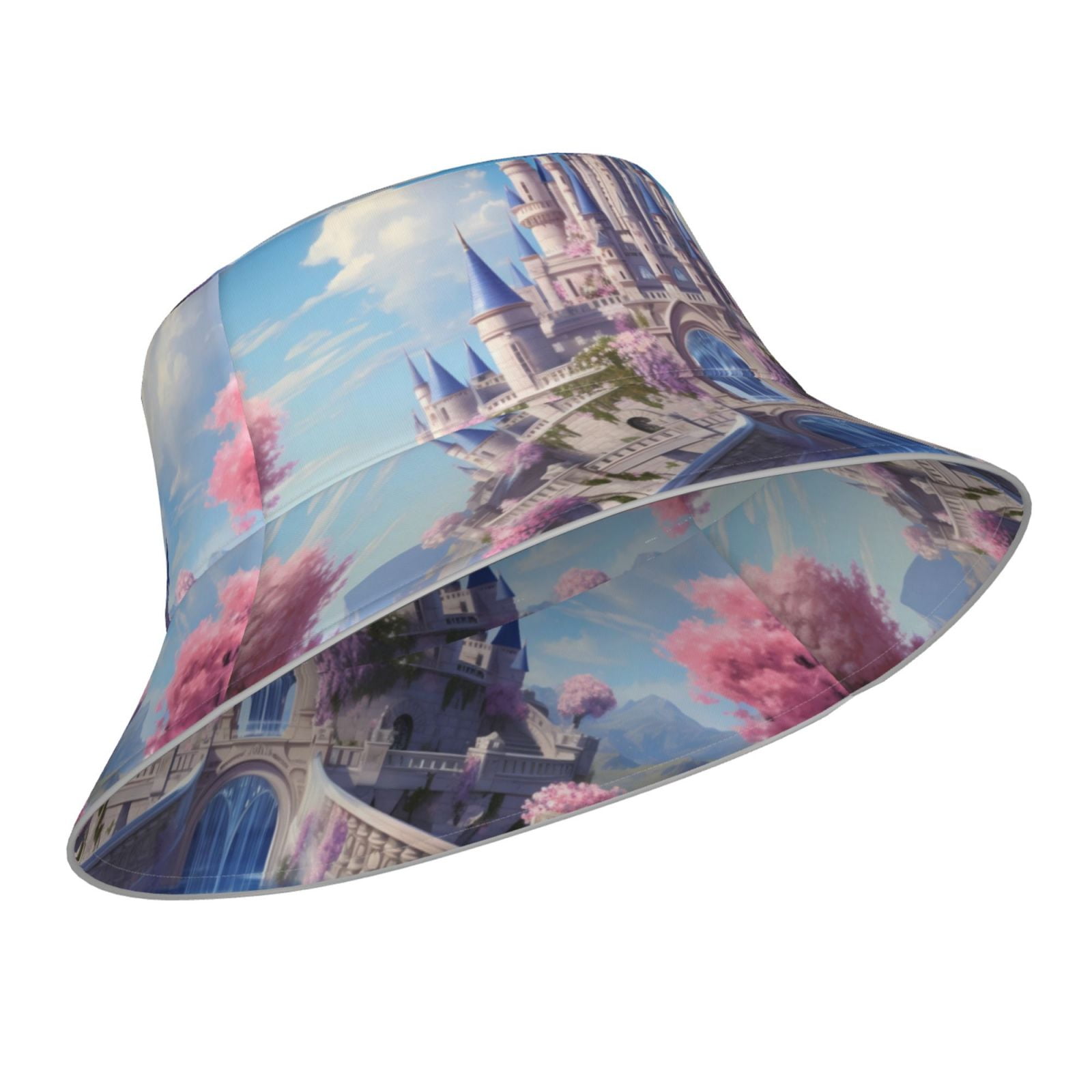 Kdxio Reflective Bucket Hat - Majestic Fantasy Castle Print Bucket Hat ...