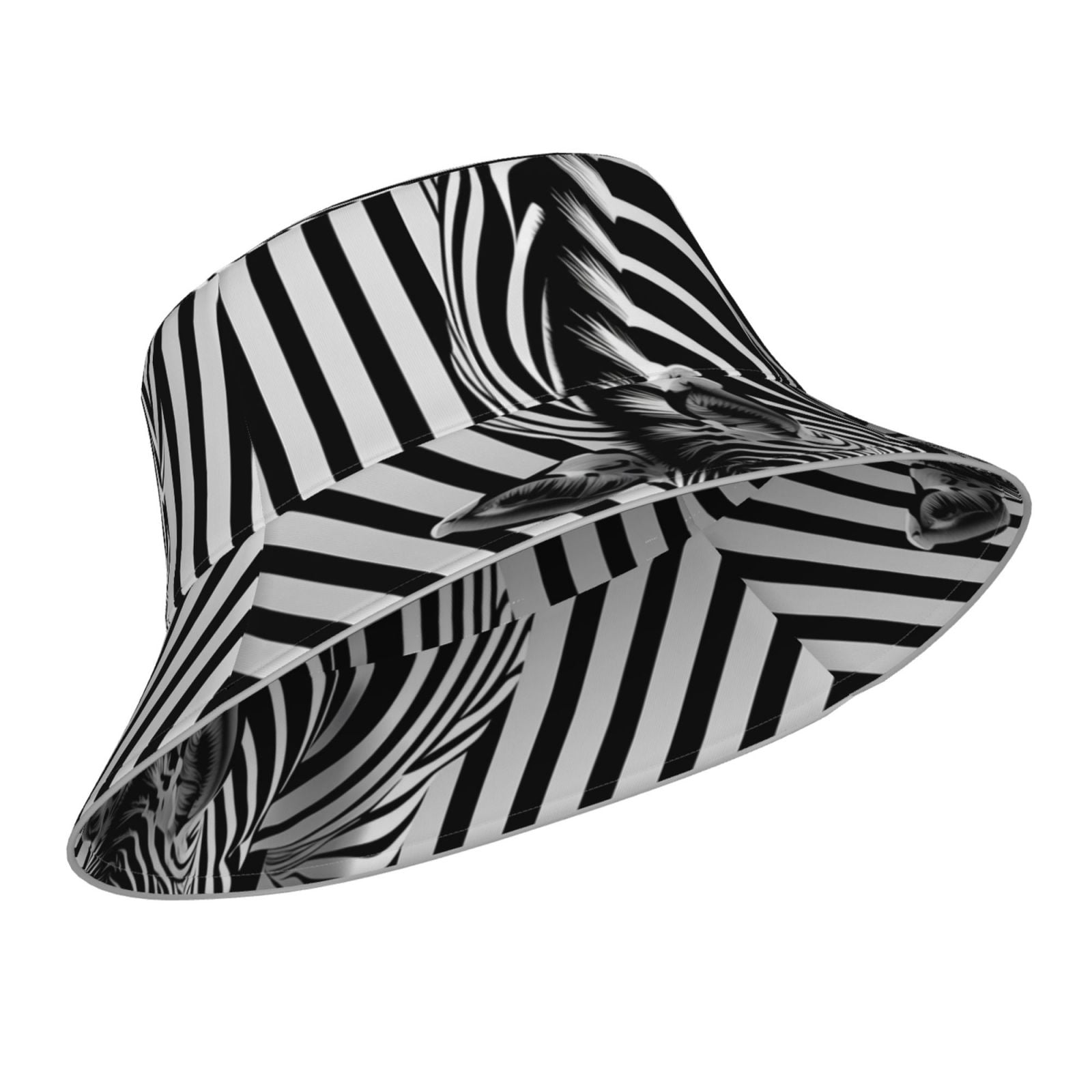 Kdxio Reflective Bucket Hat - Optical Zebra Illusion Print Bucket Hat ...