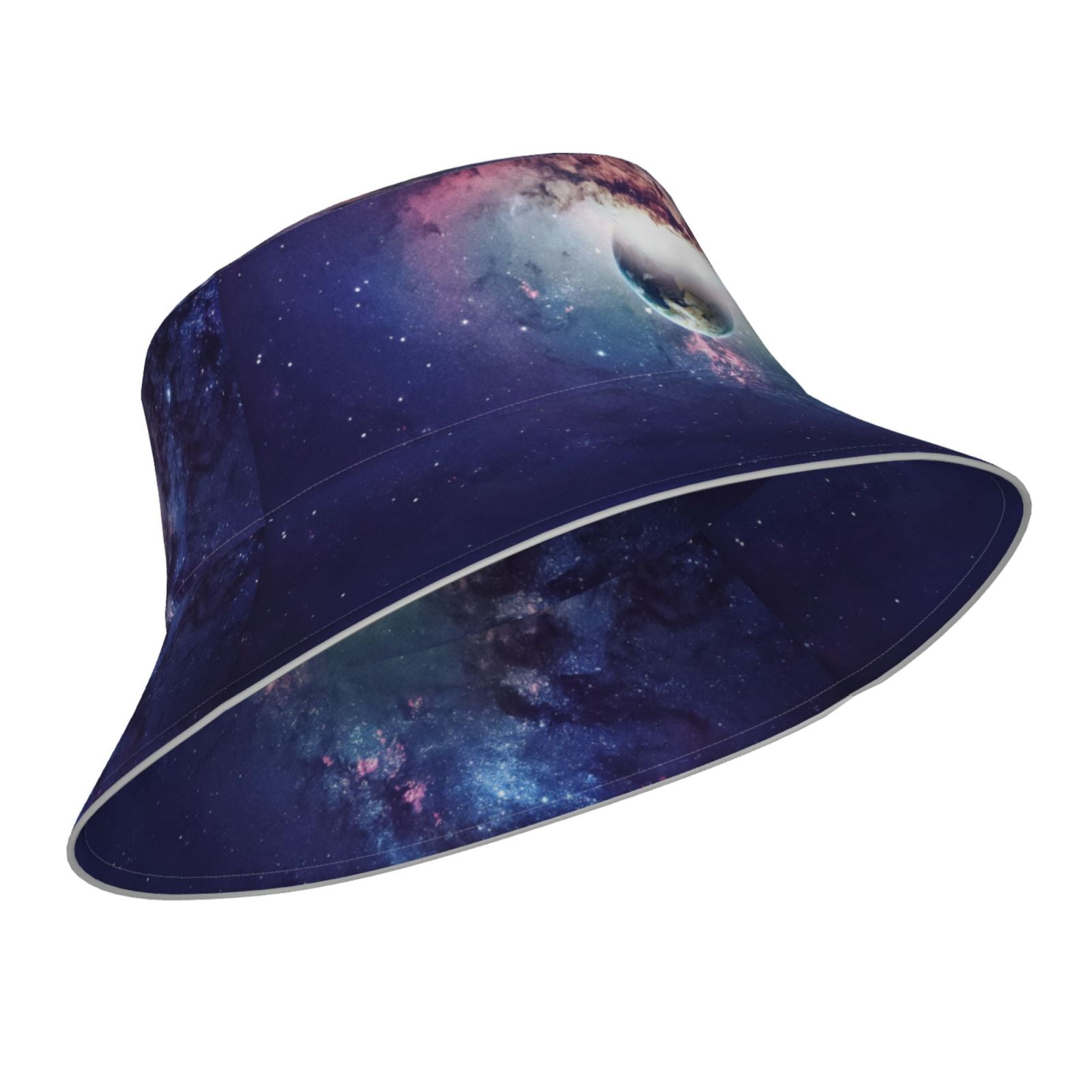 Kdxio Reflective Bucket Hat - Planets Stars And Galaxies Print Bucket ...