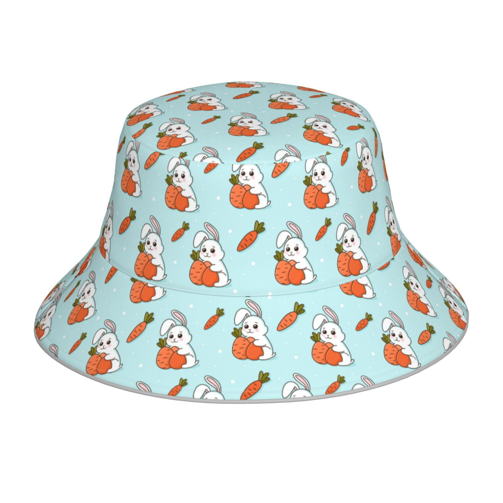 Kdxio Reflective Bucket Hat - Rabbit Is Eating Carrots Print Bucket Hat ...