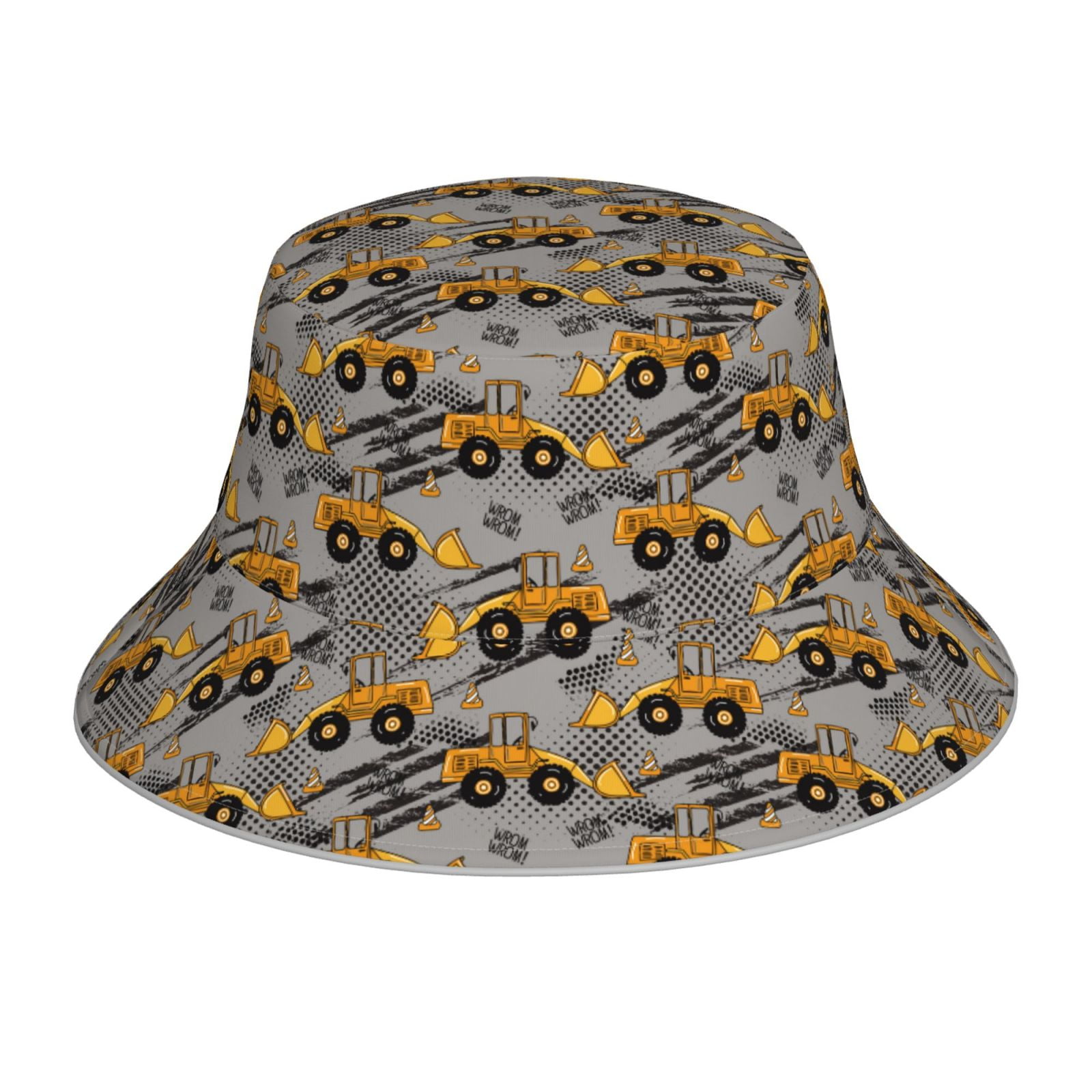 Kdxio Reflective Bucket Hat - Retro Excavator Print Bucket Hat for Men ...