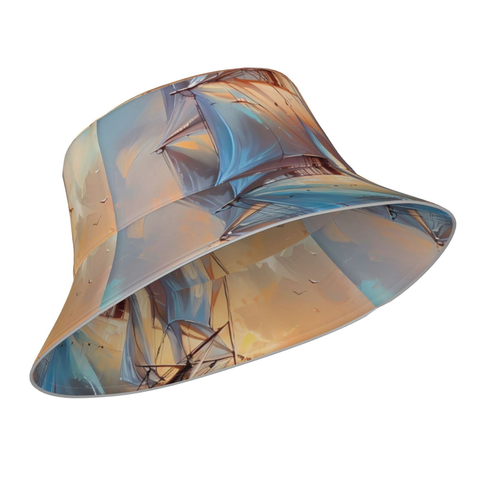 Kdxio Reflective Bucket Hat - Sailing Ship Ocean Sunset Print Bucket ...