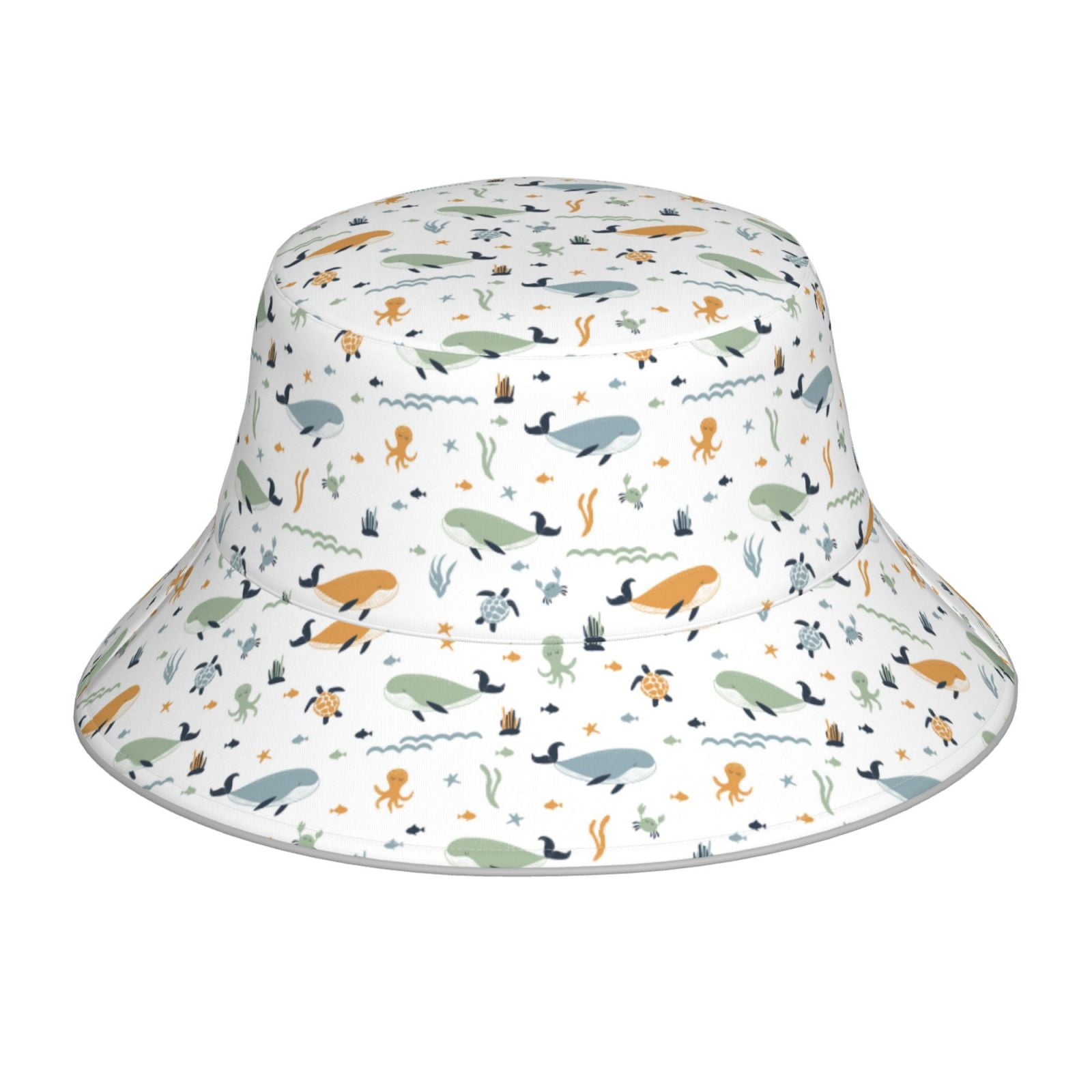 Kdxio Reflective Bucket Hat - Sea Creatures Print Bucket Hat for Men ...