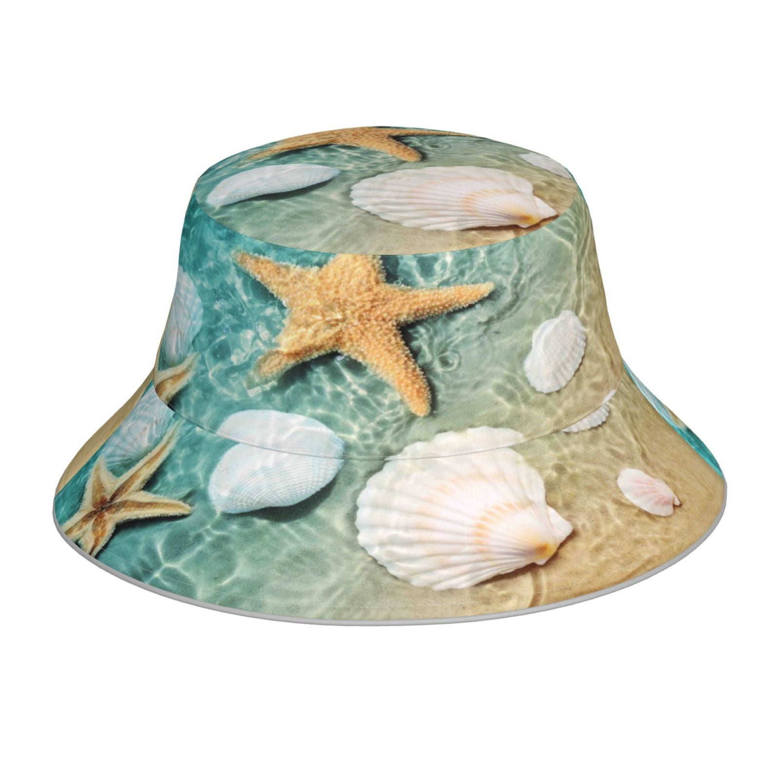 Kdxio Reflective Bucket Hat - Starfish And Seashell On The Summer Beach ...