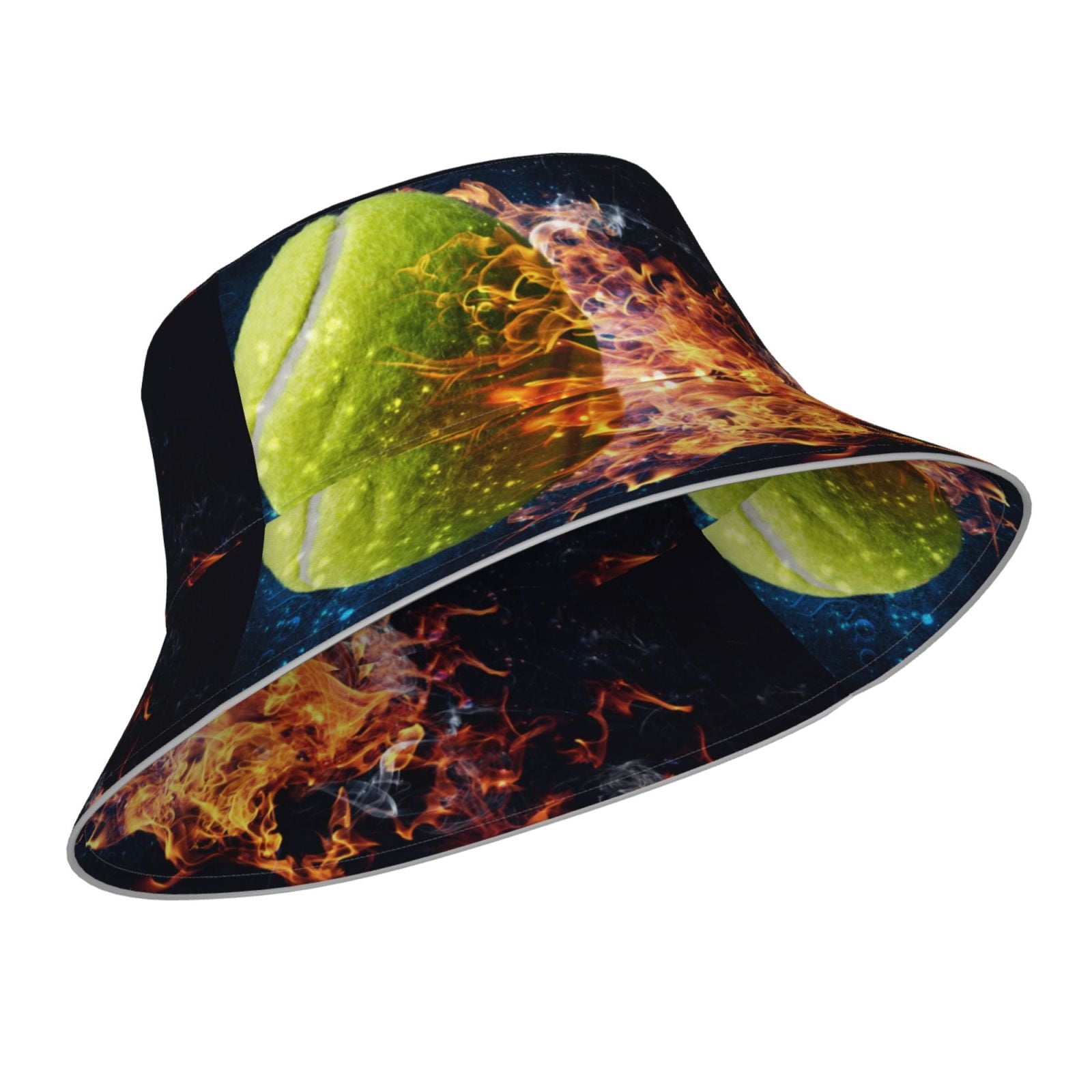 Kdxio Reflective Bucket Hat - Tennis Ball In Fire1 Print Bucket Hat for ...