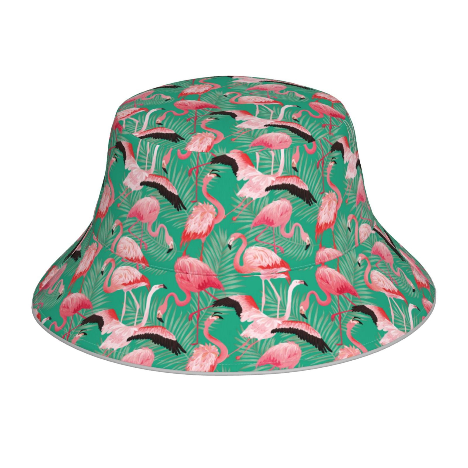 Kdxio Reflective Bucket Hat - Tropical Flamingo Print Bucket Hat for ...