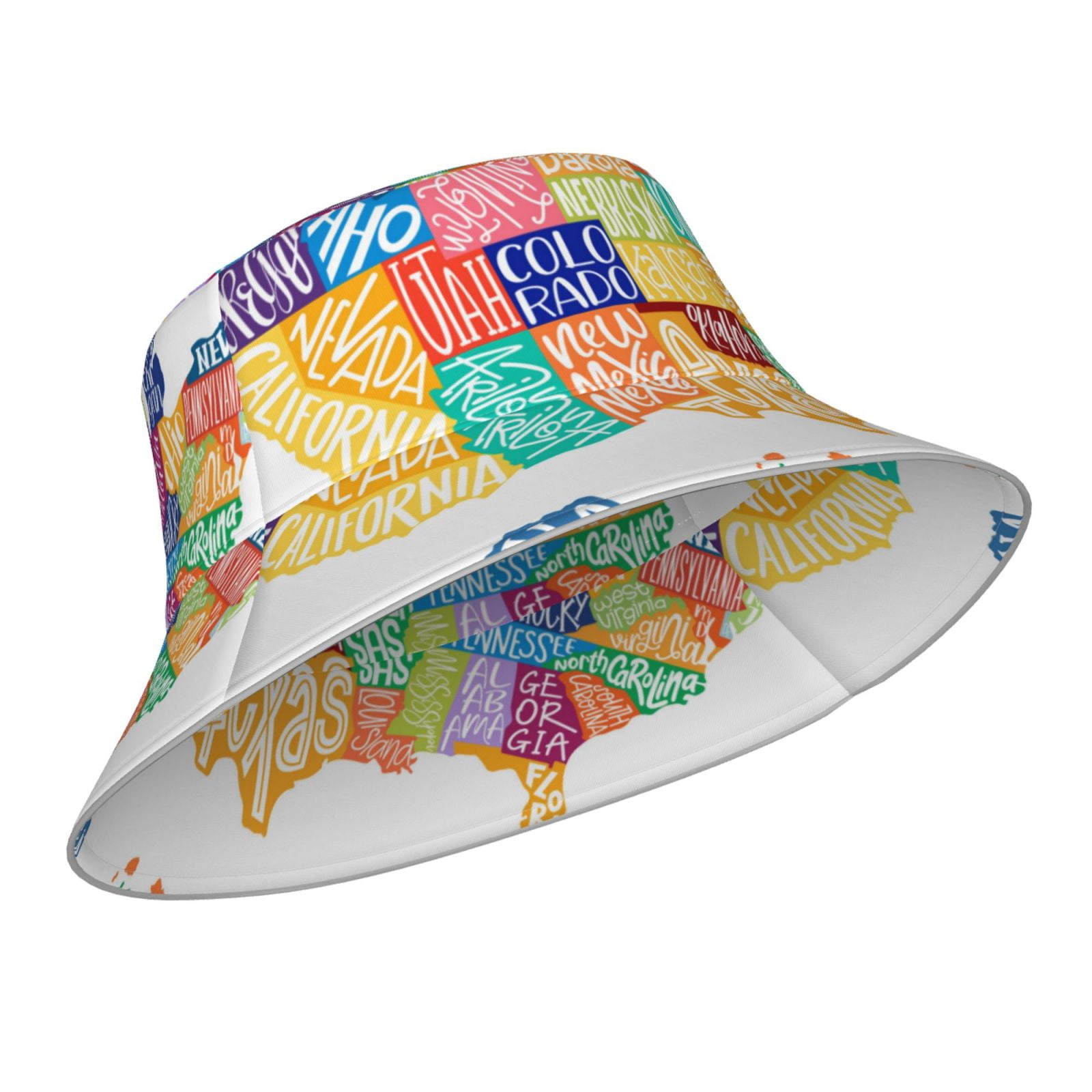 Kdxio Reflective Bucket Hat - USA MAP Print Bucket Hat for Men,Women ...
