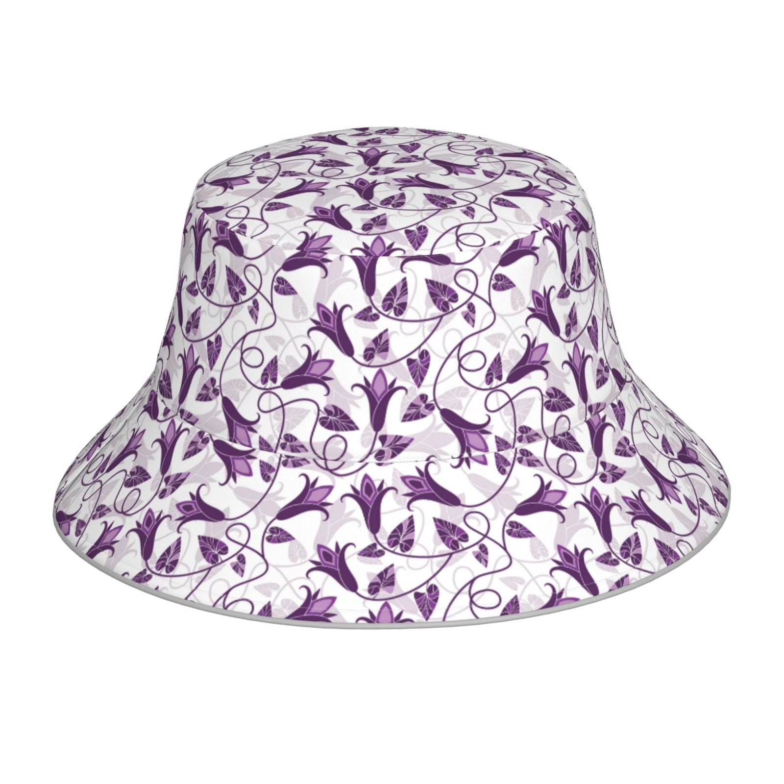 Kdxio Reflective Bucket Hat - Violets Flowers Print Bucket Hat for Men ...