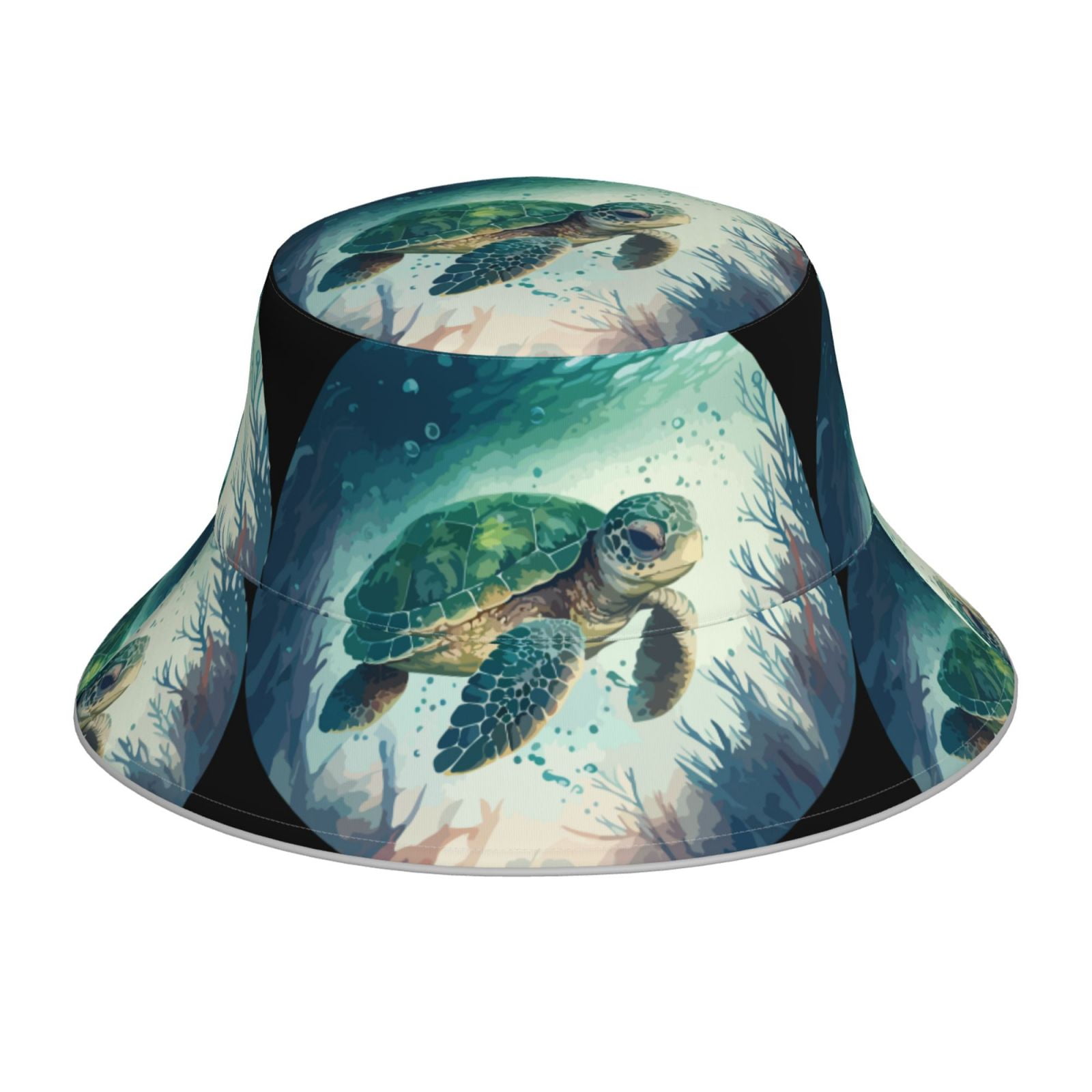Kdxio Reflective Bucket Hat - Watercolor Turtle5 Print Bucket Hat for ...