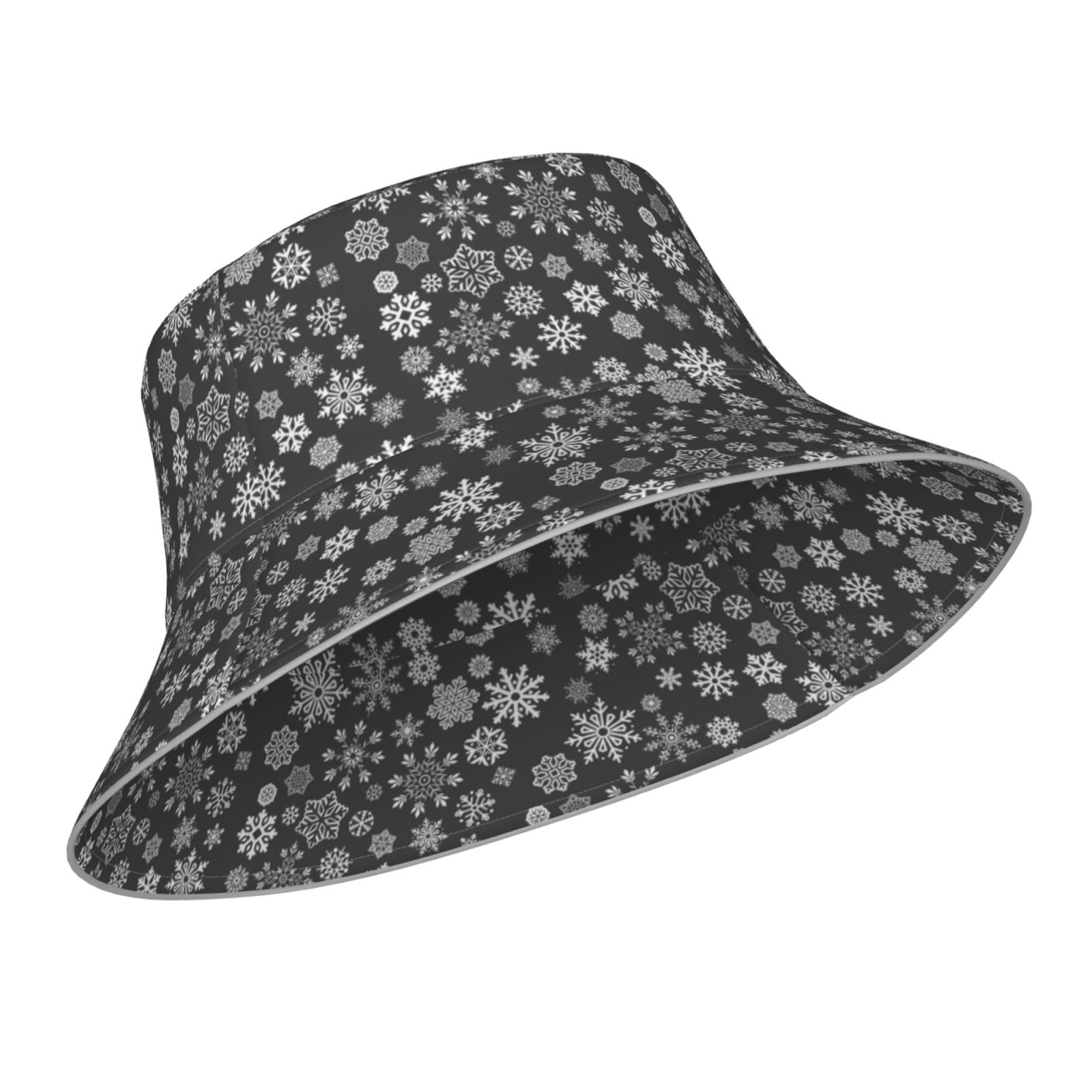 Kdxio Reflective Bucket Hat - simple white Snowflake Print Bucket Hat ...