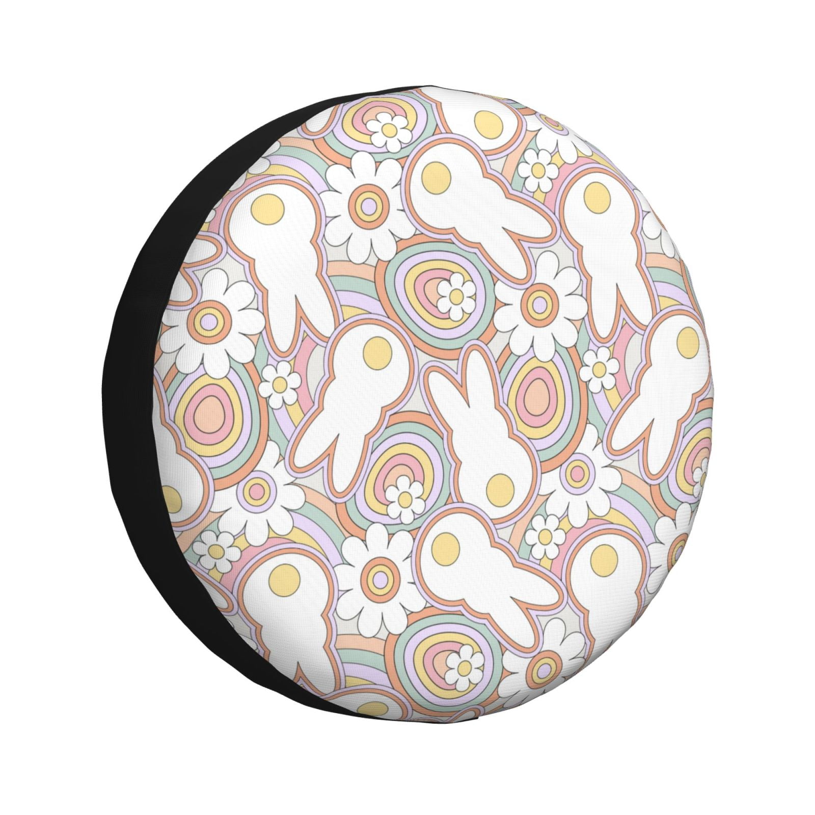 Kdxio Retro Hippie Groovy Easter bunny Tire Cover Wheel Protectors Tyre ...