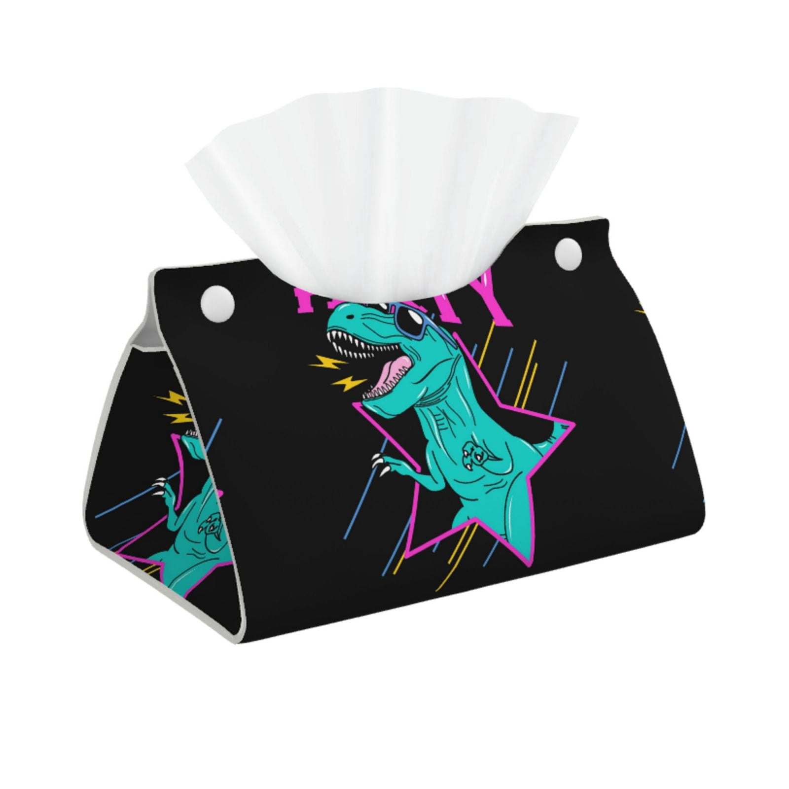Kdxio Rex Dinosaur With Sunglasses Print Tissue Box Cover,Modern PU ...