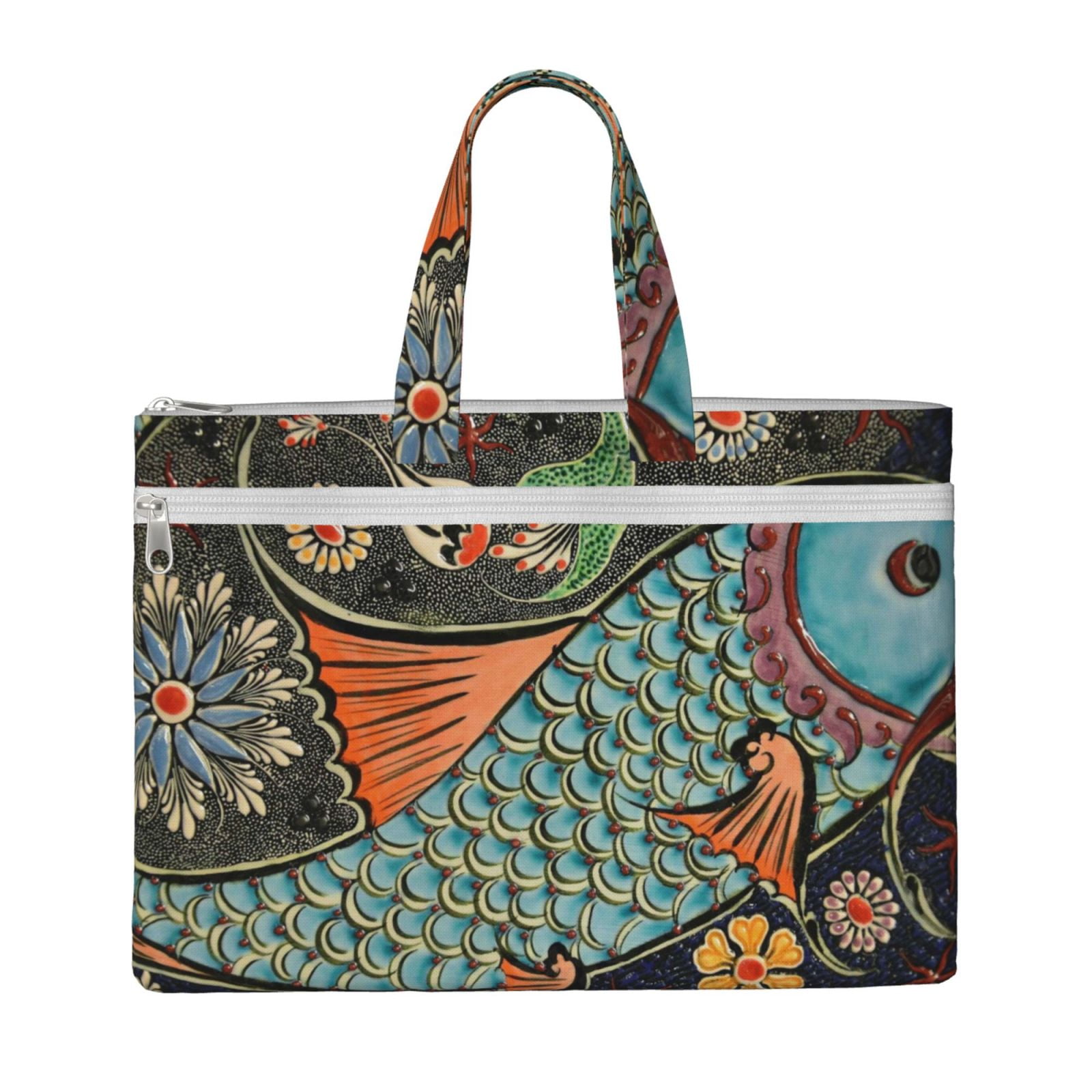 Kdxio Rich Fish File Tote Document Bag Business Briefcase Bag Document ...