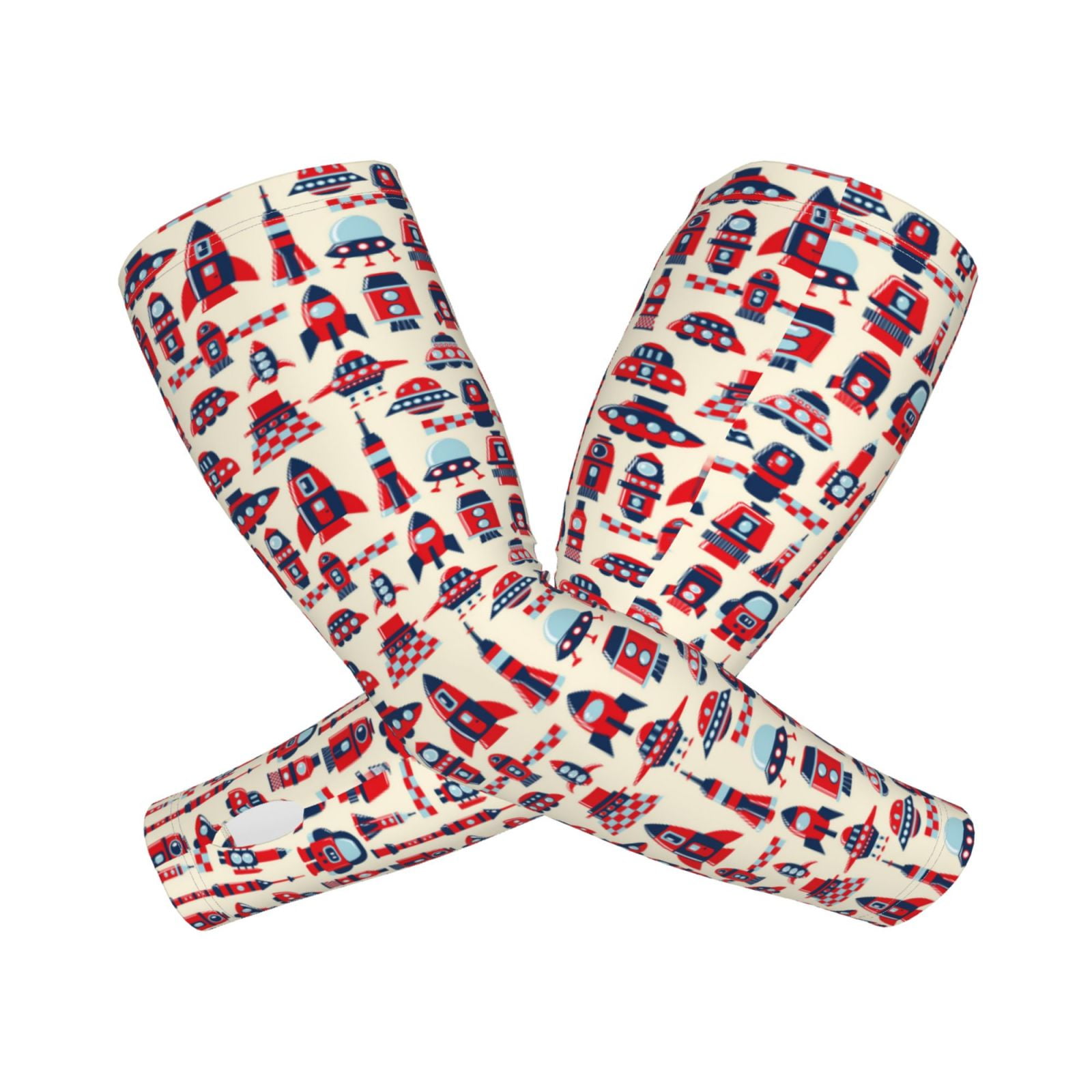 Kdxio Rocket Pattern Print UV Sun Protection Arm Sleeves - Tattoo Cover ...