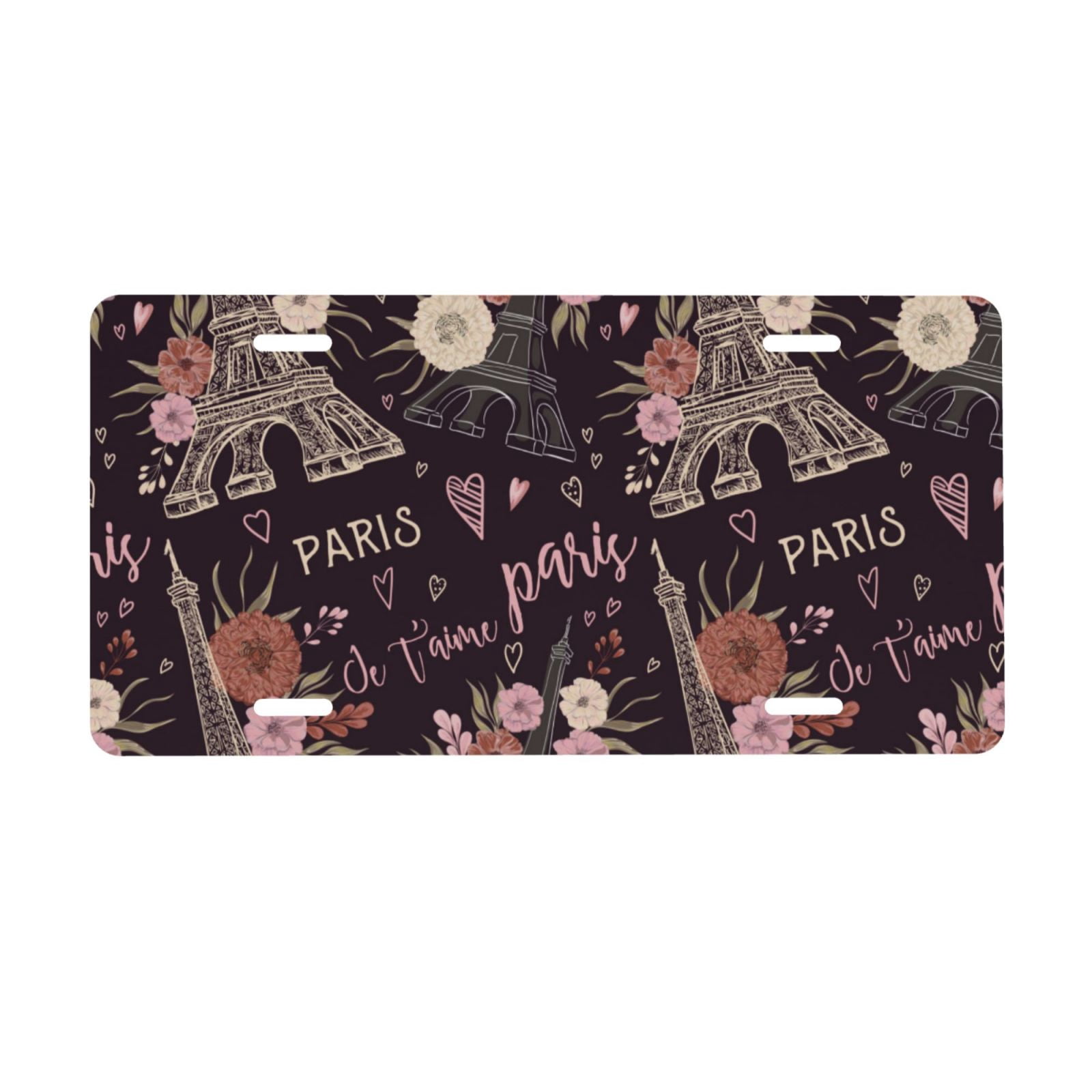 Kdxio Romantic Paris License Plate Car Front License Plate Car ...