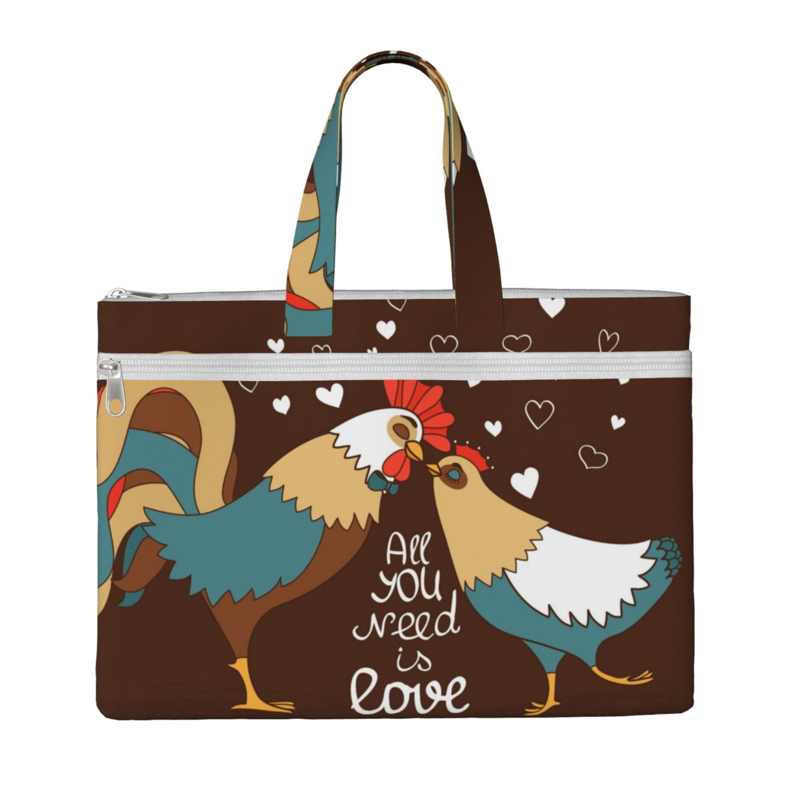 Kdxio Rooster And Chicken File Tote Document Bag Business Briefcase Bag ...
