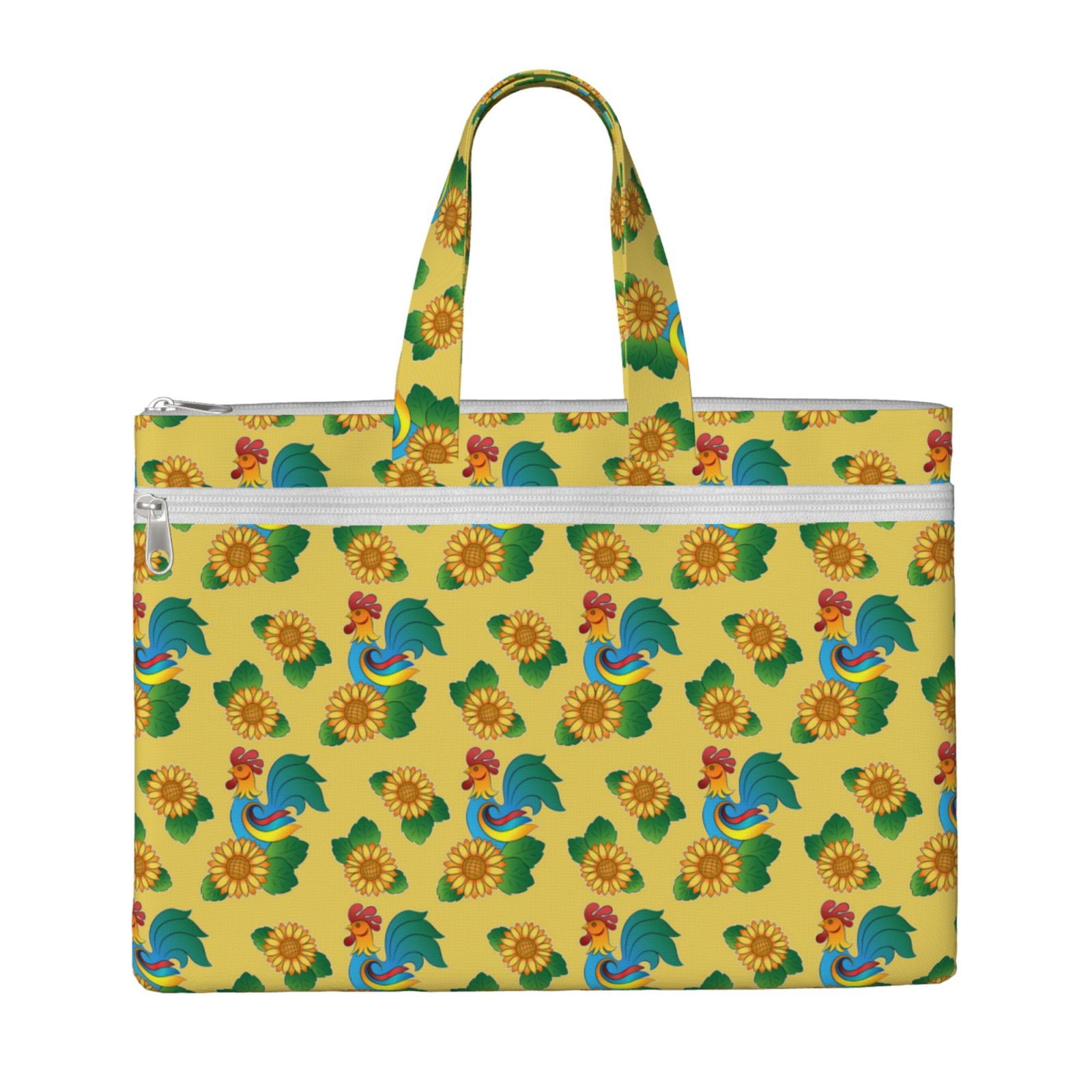 Kdxio Roosters And Sunflowers File Tote Document Bag Business Briefcase ...