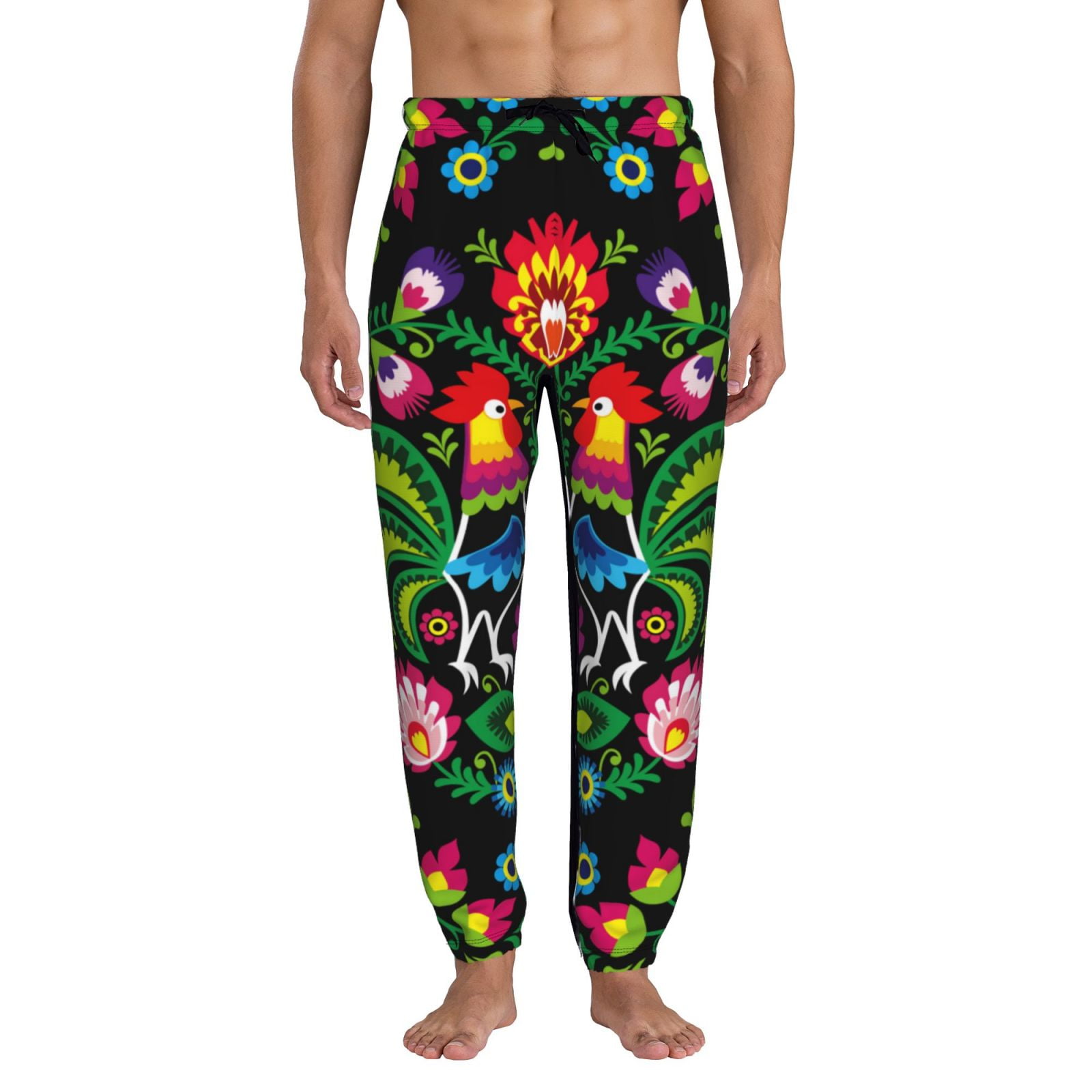 Kdxio Roosters and Flowers Pattern Joggers,Sweatpants for Men with ...