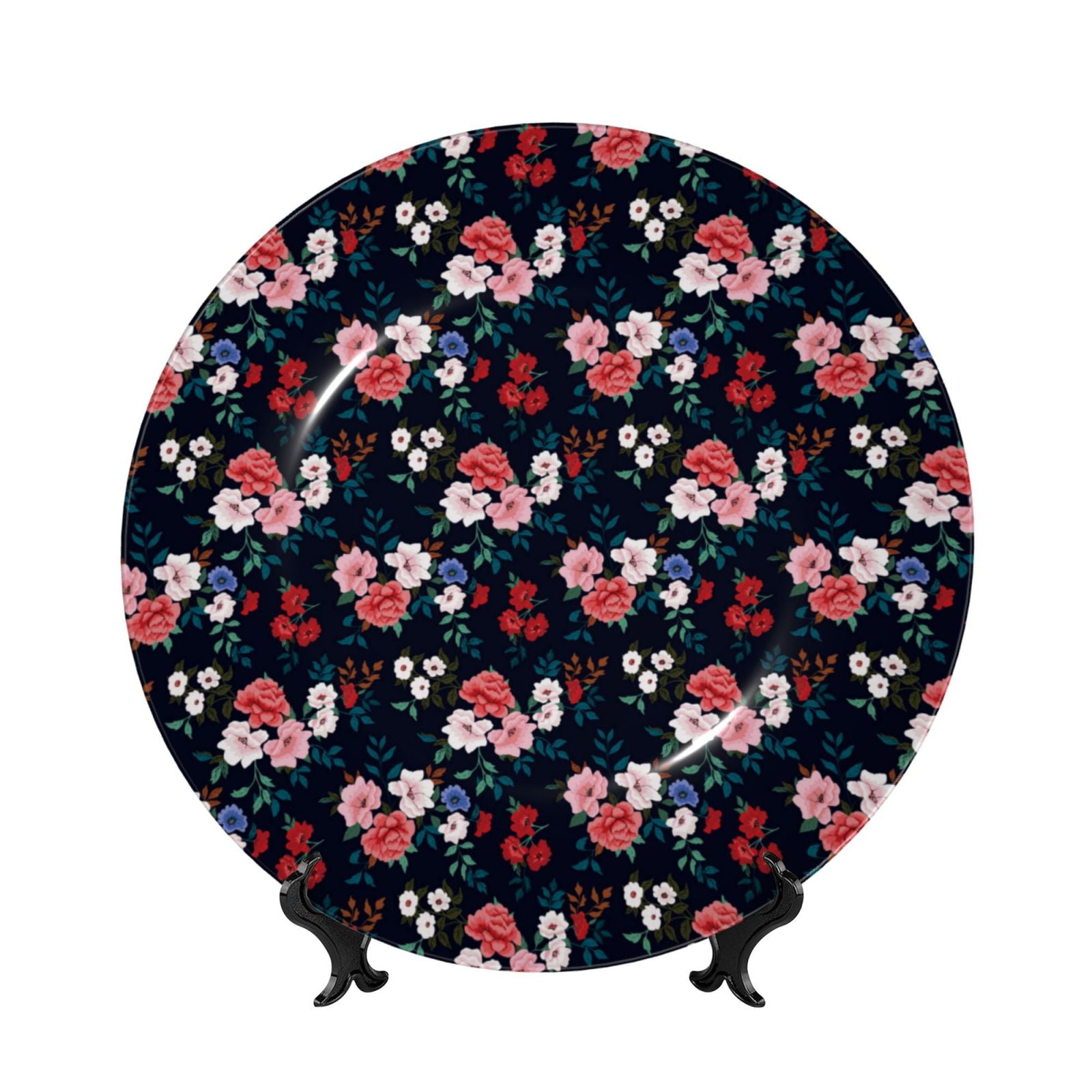 Kdxio Rose Flowers Bone China Decorative Plate Ceramic Decorative Plate ...