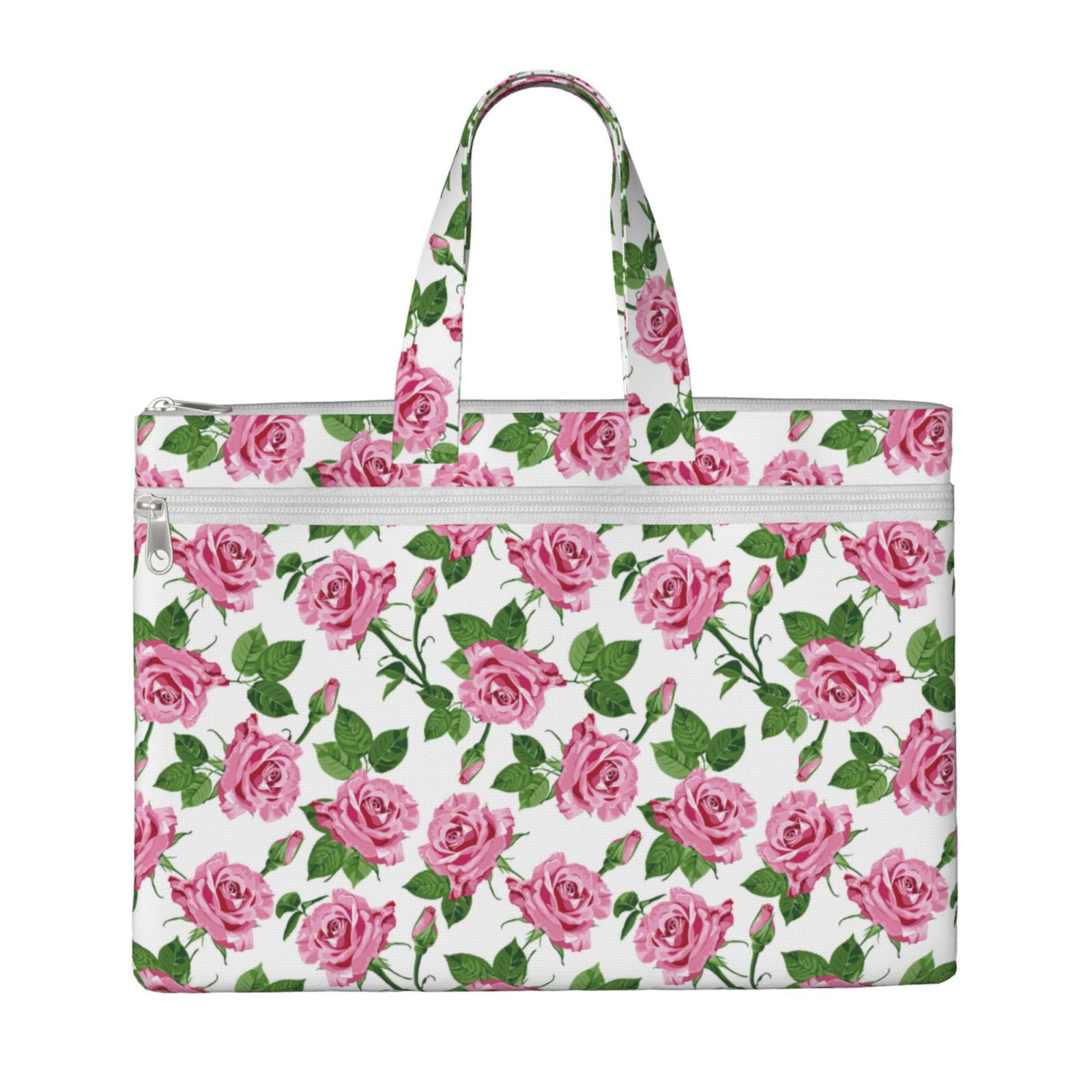 Kdxio Rose Flowers File Tote Document Bag Business Briefcase Bag ...