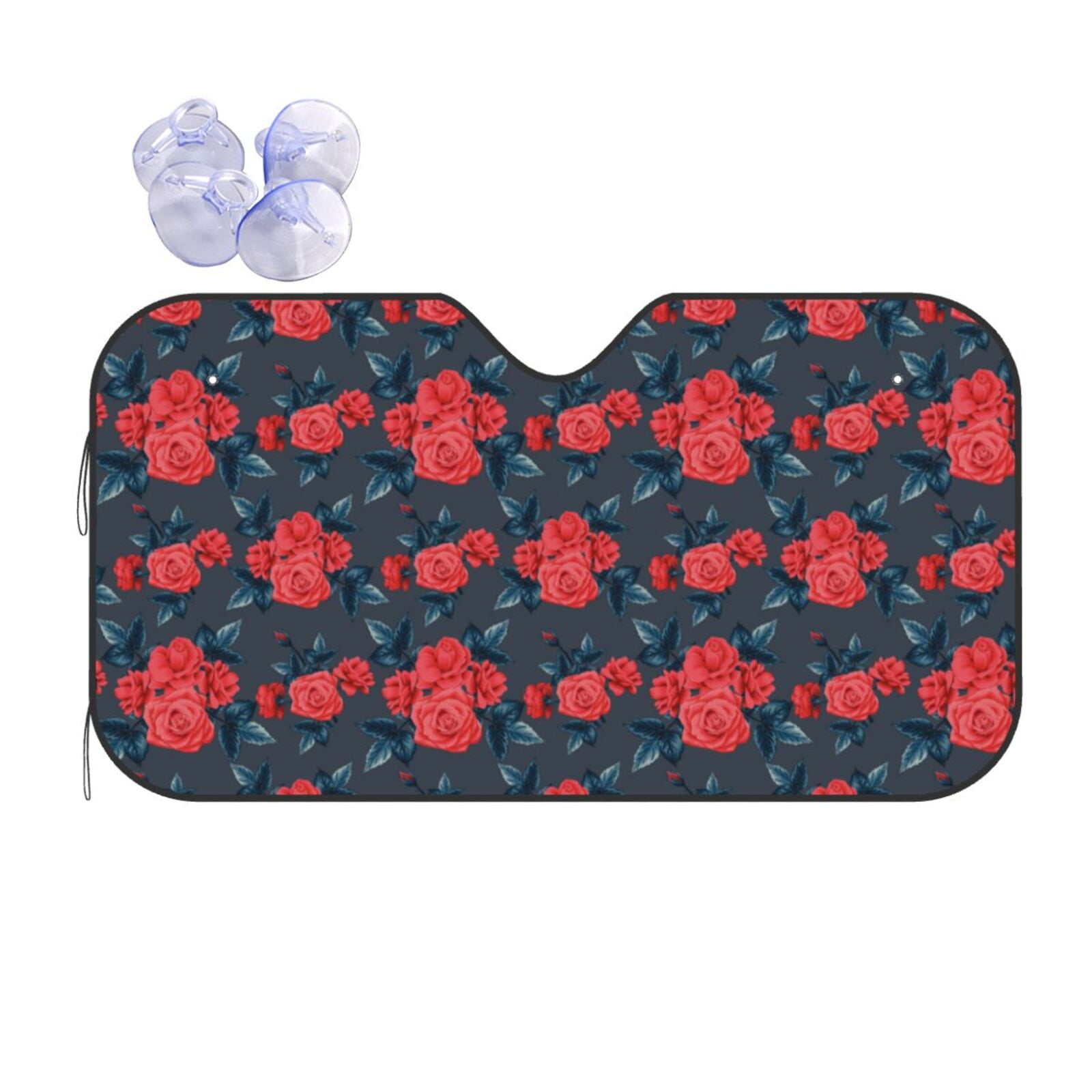 Kdxio Rose Flowers Print Front Windshield Sun Shade,Folding Auto ...