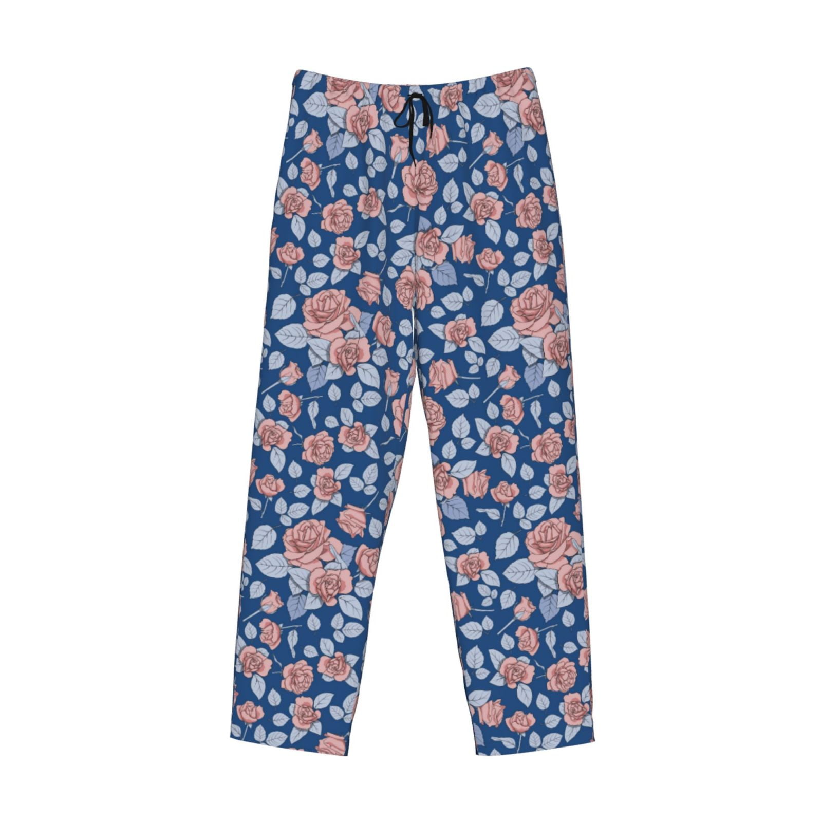 Kdxio Rose Flowers Print Men's Sleep Pajama Pant Lounge Pants with ...