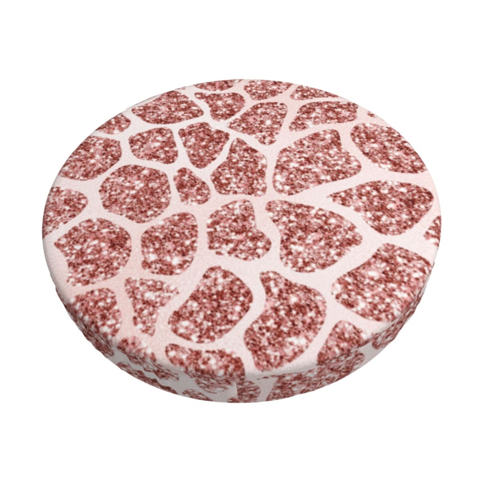 Kdxio Rose Gold Abstract Spots Print Stool Covers Round,Stretch Round ...