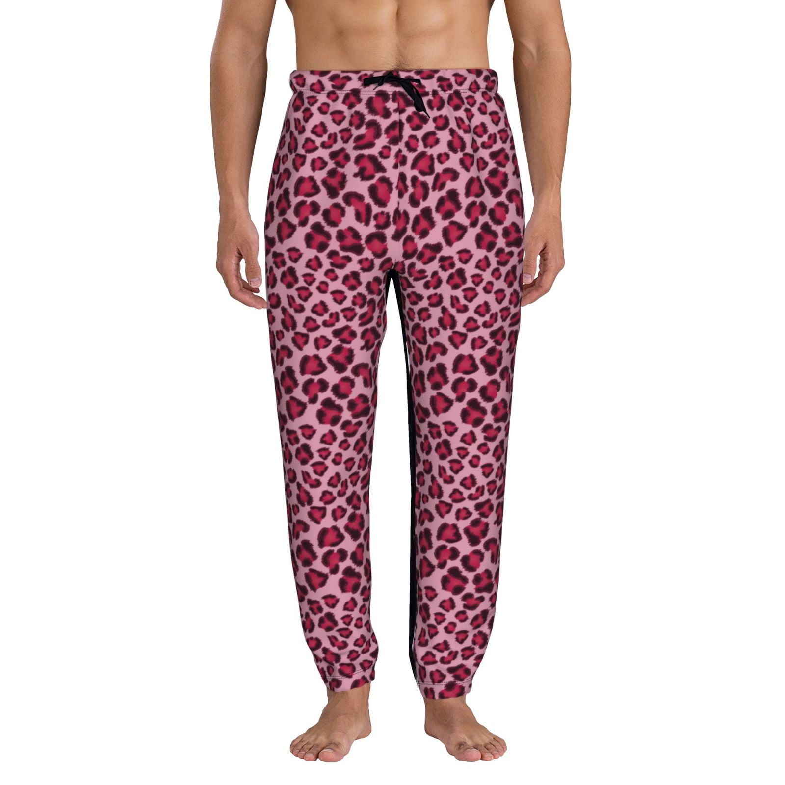 Kdxio Rose Leopard Print Pattern Joggers,Sweatpants for Men with ...
