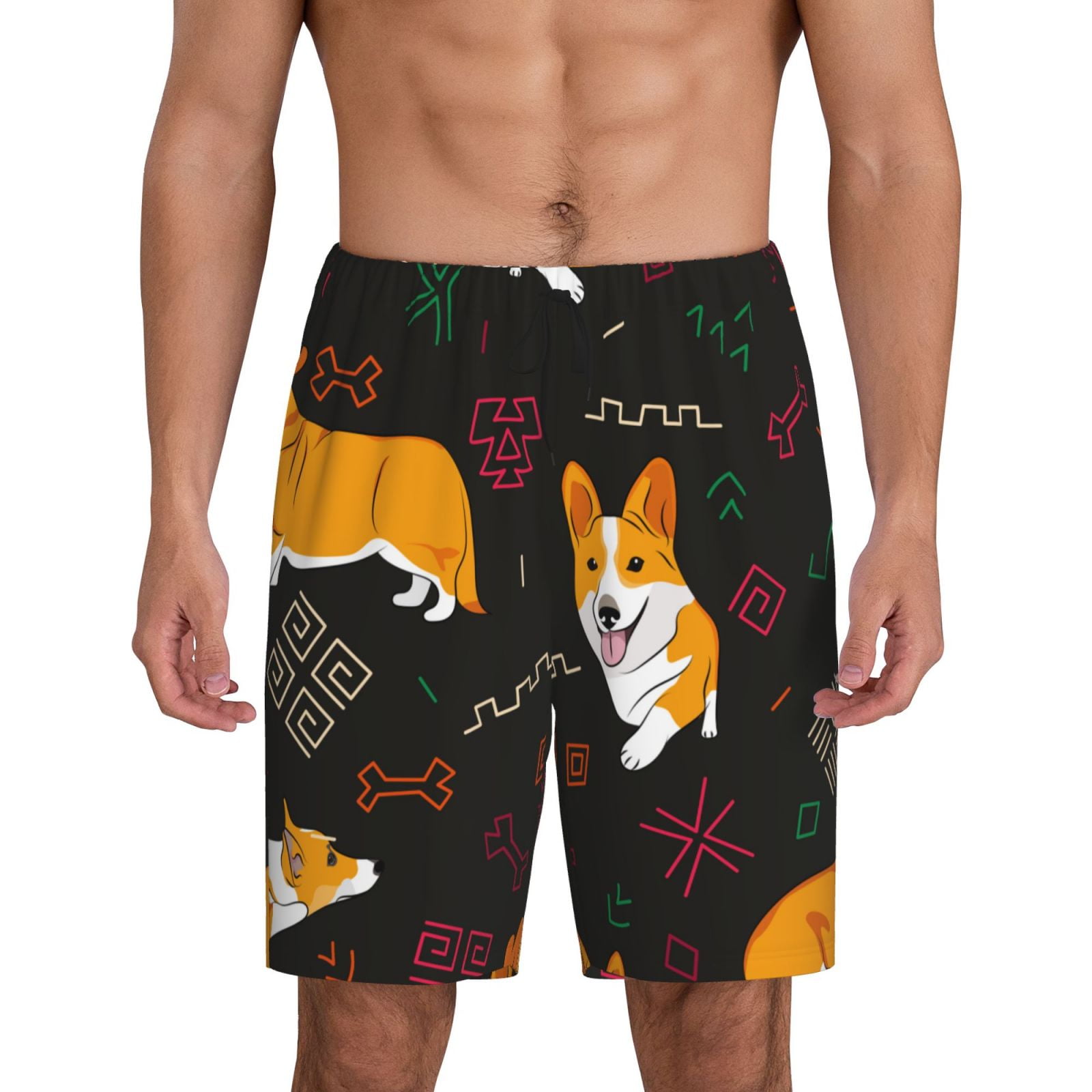 Kdxio Royal Corgi Print Mens Sleep Shorts Bottoms Soft Comfy Pajama ...