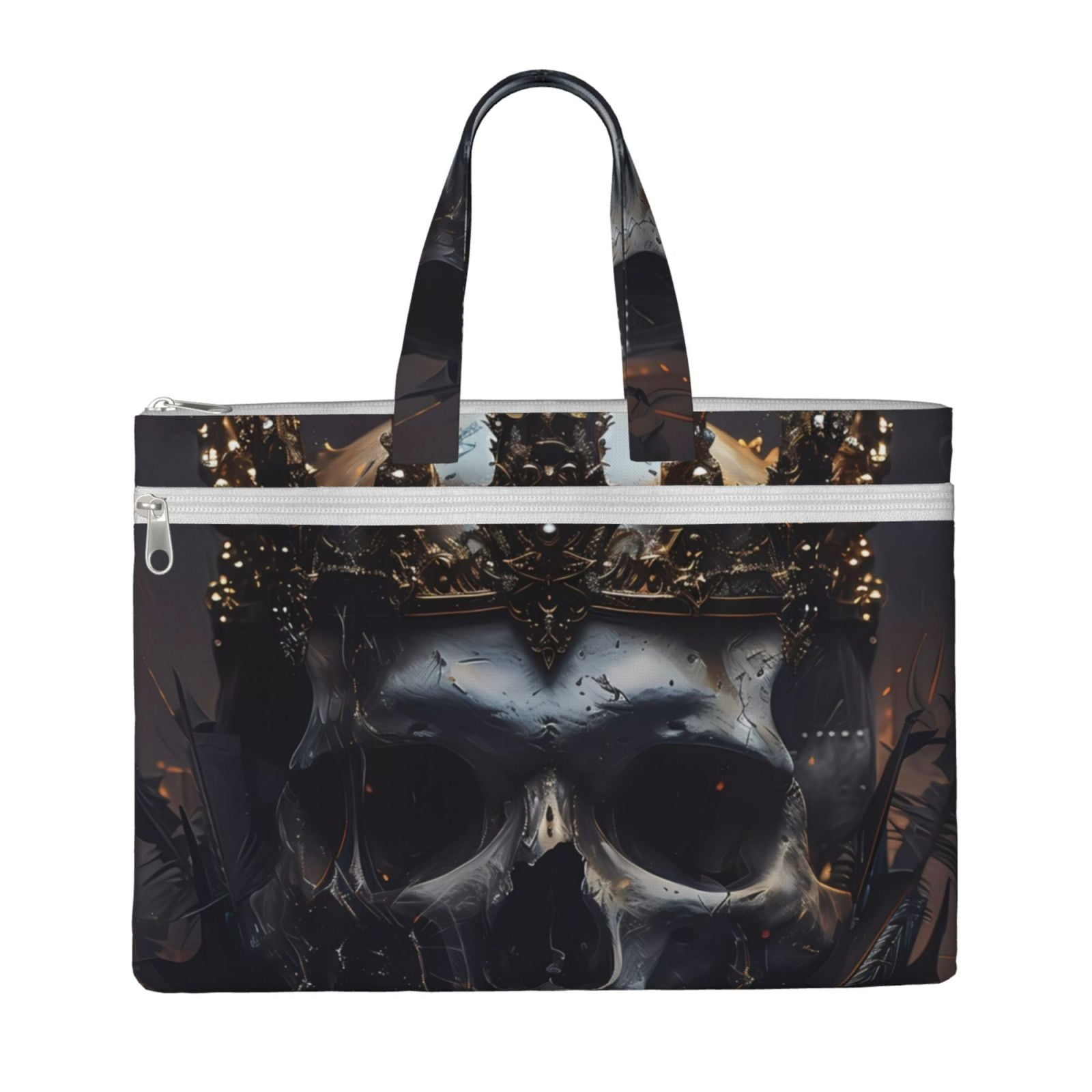 Kdxio Royal Skull With Golden Crown File Tote Document Bag Business ...