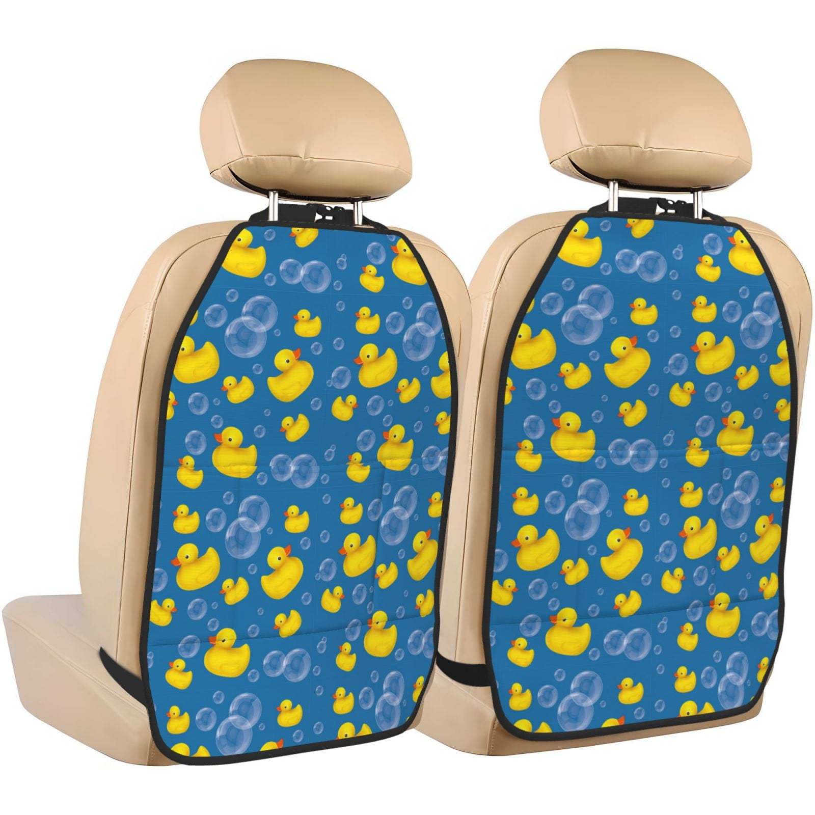 Kdxio Rubber Duck Print 2 Pack Car Kick Mat Seat Cover Back Protector ...