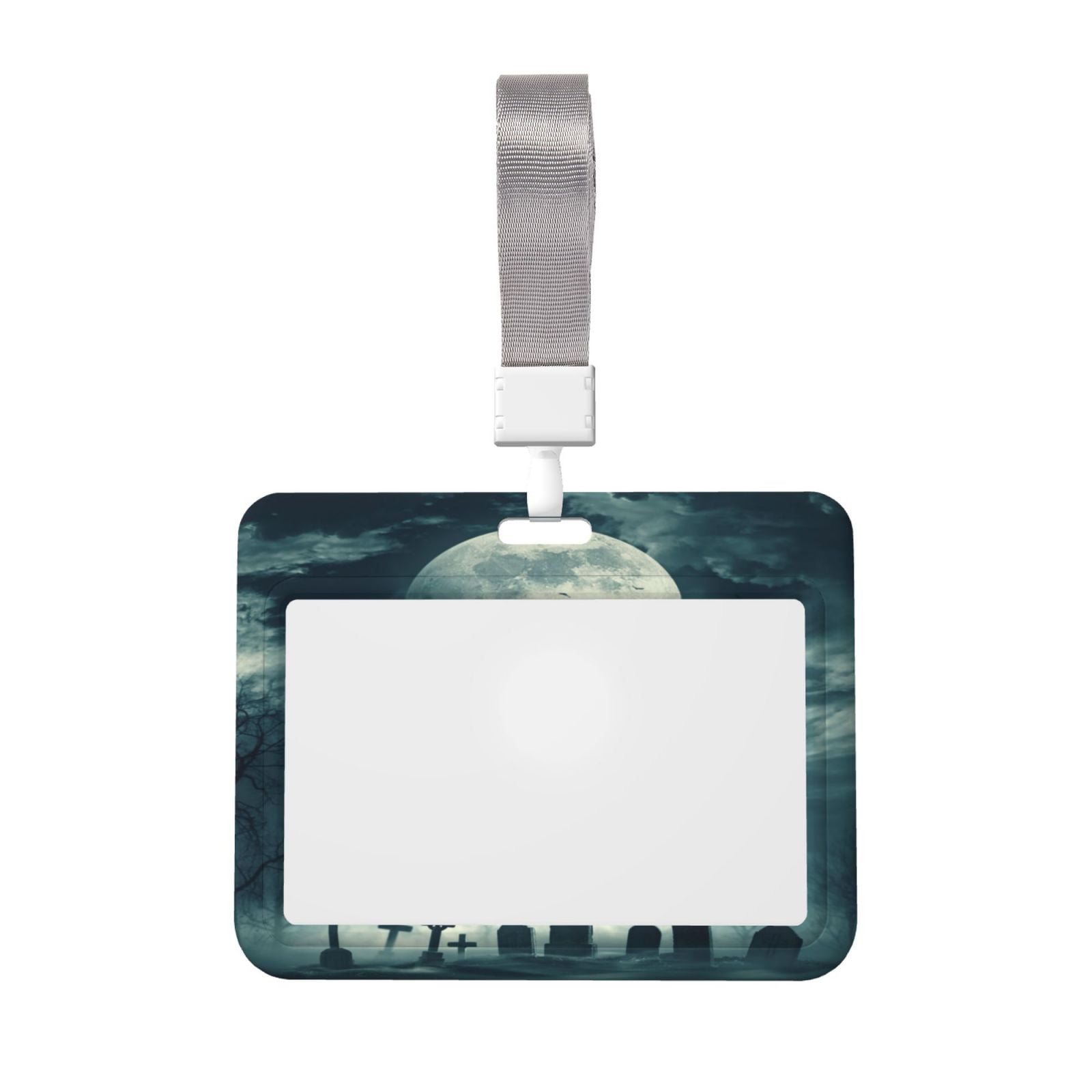 Kdxio Scary Moon And Clouds Card Badge Holder Work Badge Sleeve for ...