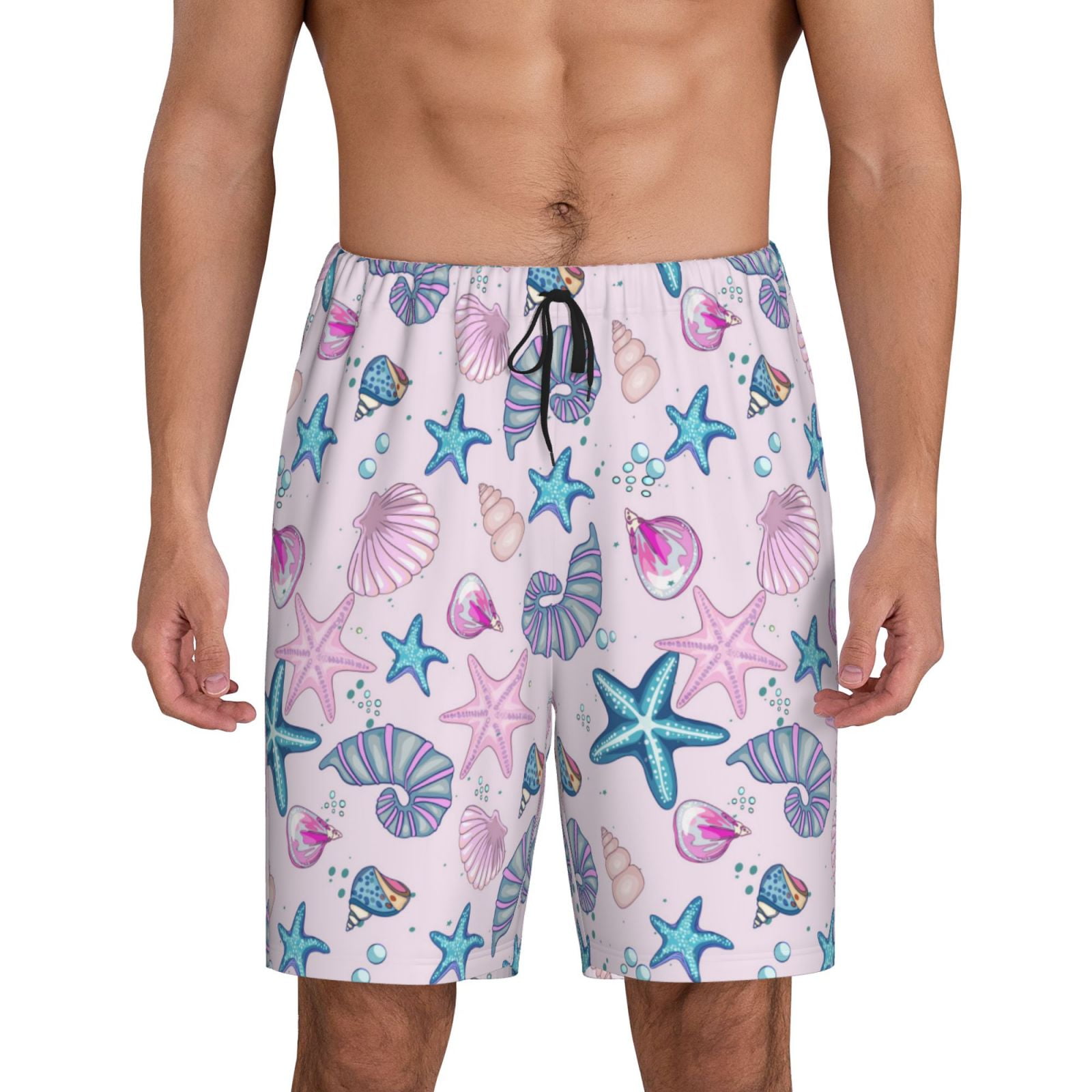 Kdxio Sea Shells 3 Print Mens Sleep Shorts Bottoms Soft Comfy Pajama ...