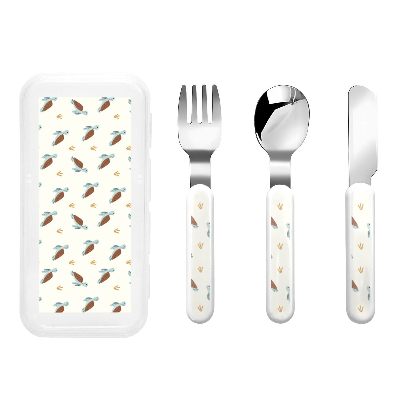 Kdxio Sea Turtle Toddler Utensils Set - Kids Silverware Set, Set Kids ...