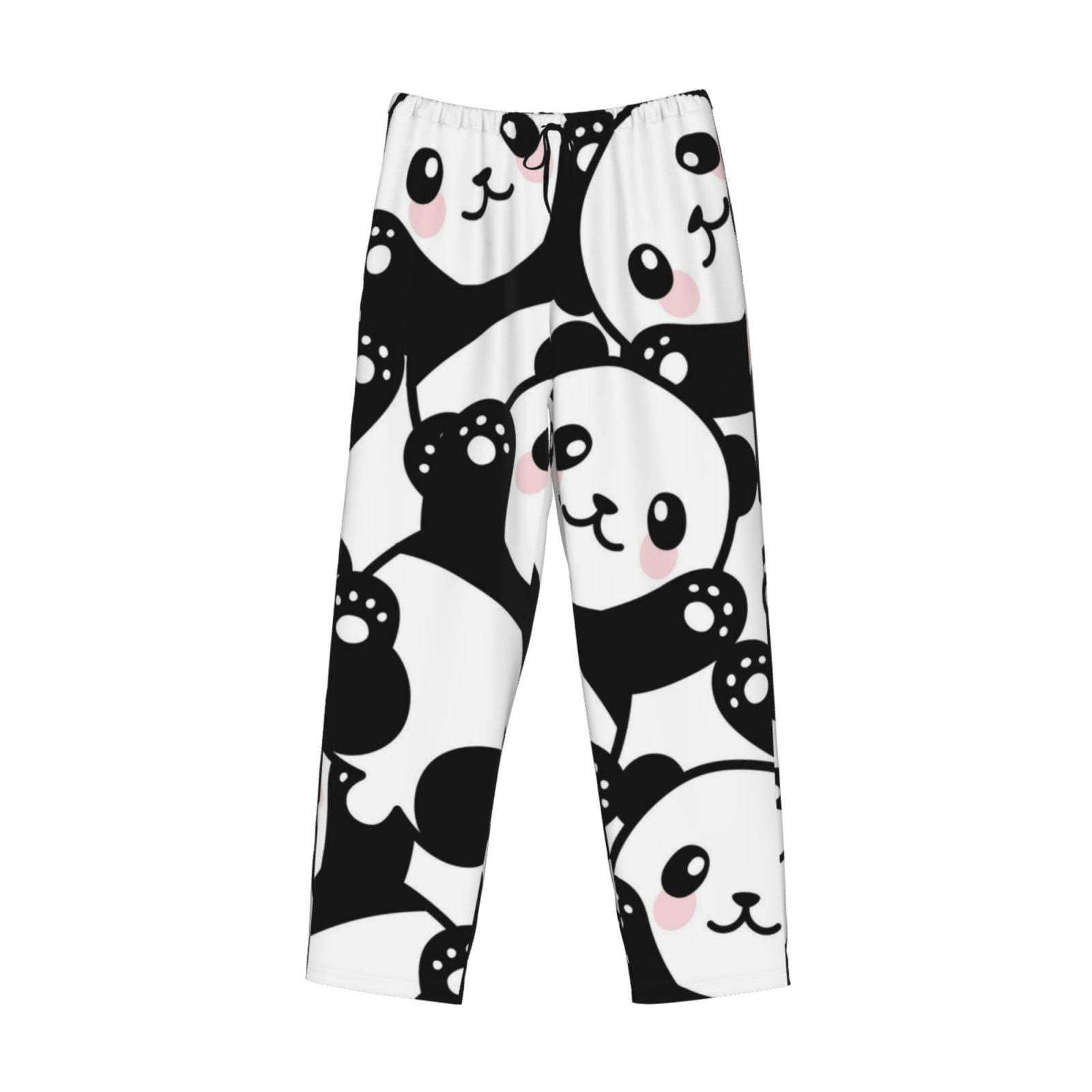 Kdxio Seamless Pattern Cute Panda Print Men's Sleep Pajama Pant Lounge ...