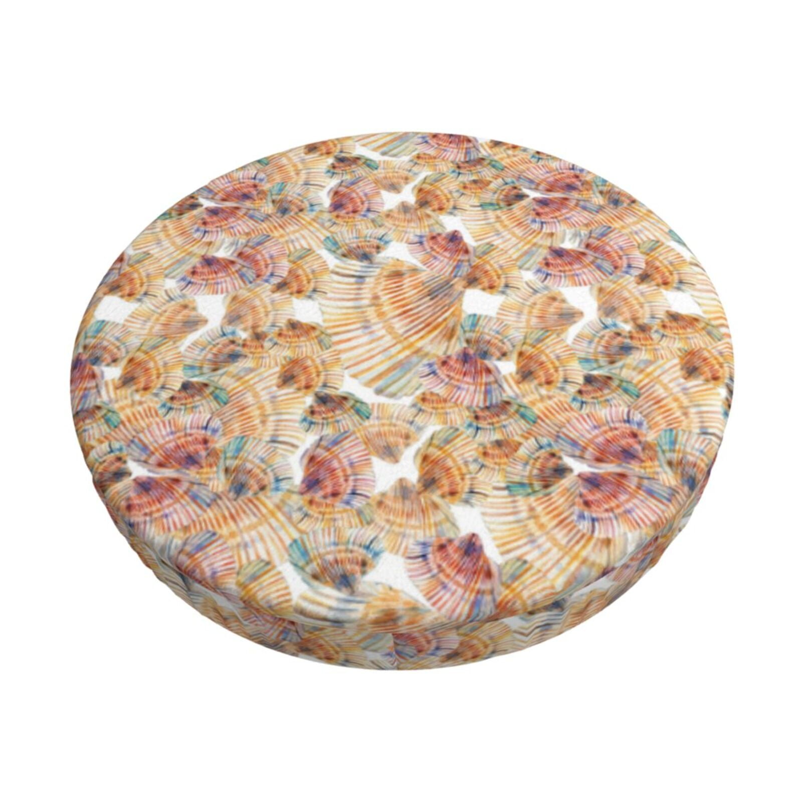 Kdxio Seashells Print Stool Covers Round,Stretch Round Bar Stool Covers ...