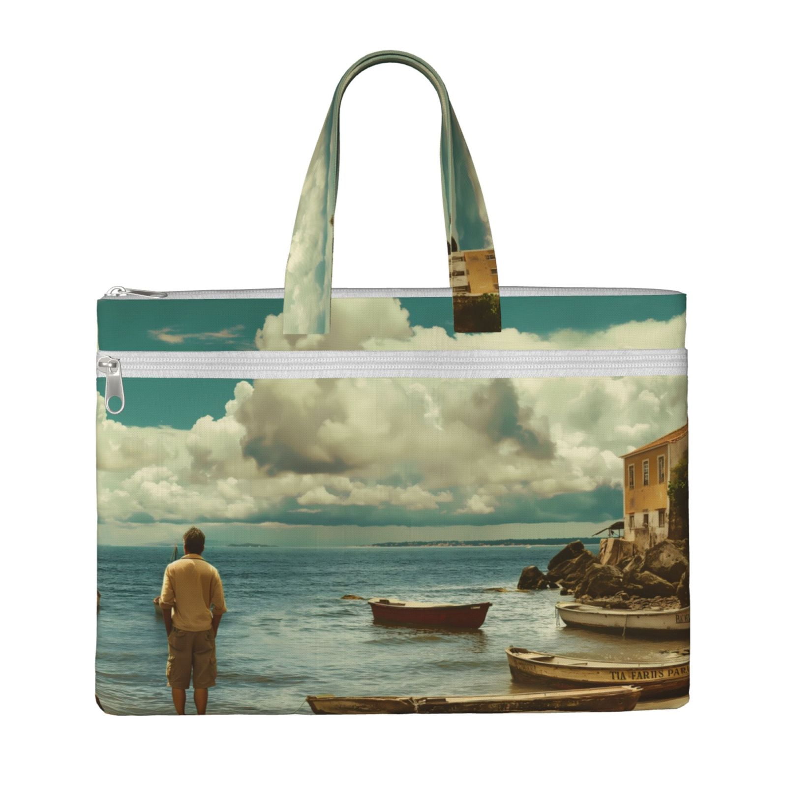 Kdxio Serene Coastal Blue Sky File Tote Document Bag Business Briefcase ...