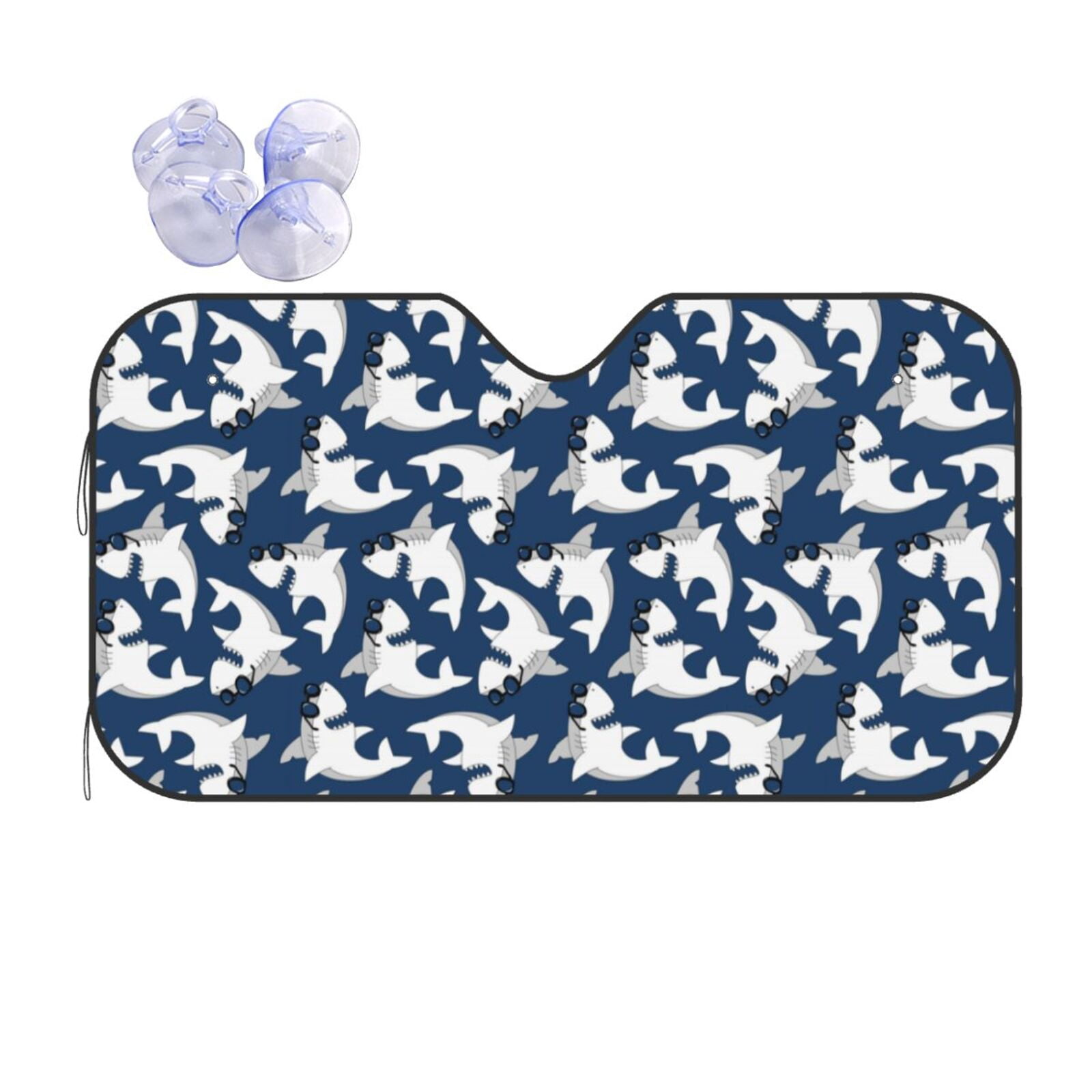 Kdxio Shark Print Front Windshield Sun Shade,Folding Auto Sunshade for ...