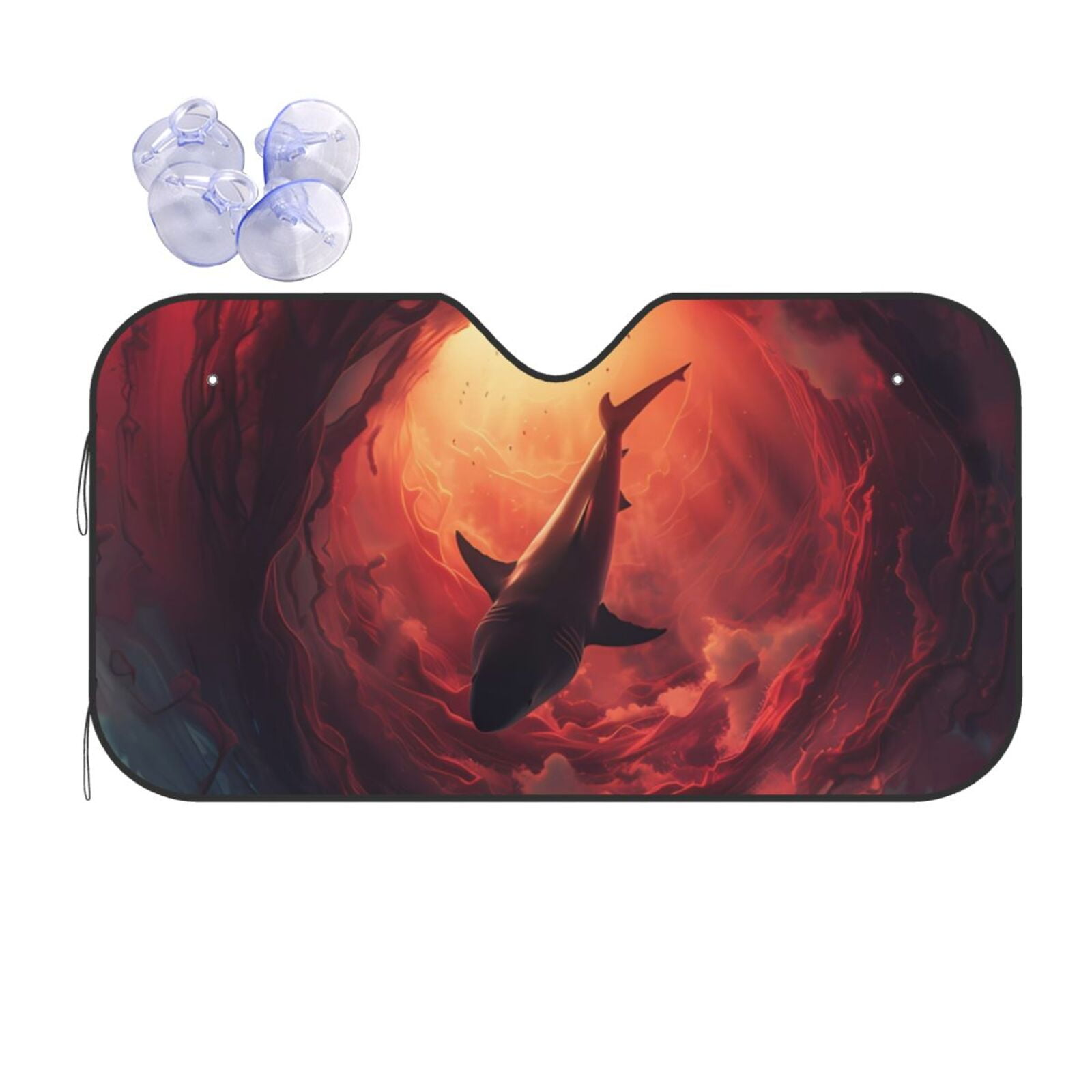 Kdxio Shark Underwater Vortex Print Front Windshield Sun Shade,Folding Auto Sunshade for Car ...