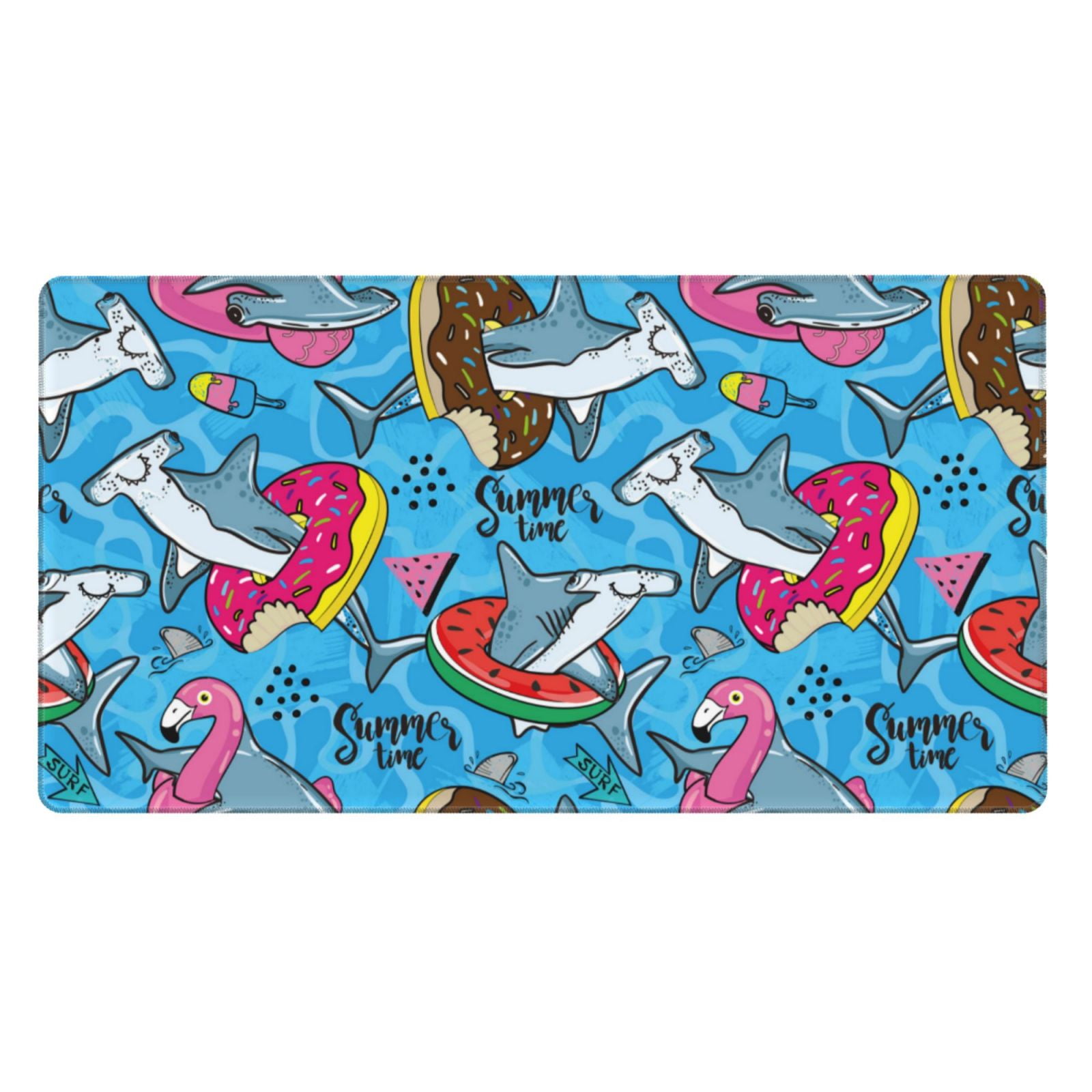Kdxio Sharks Summer Print Large Gaming Mouse Pad,Non-Slip Base,Water ...