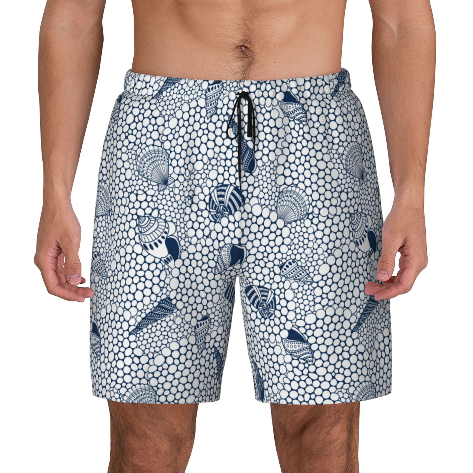 Kdxio Shells And Sand Print Mens Swim Trunks With Compression Liner 7