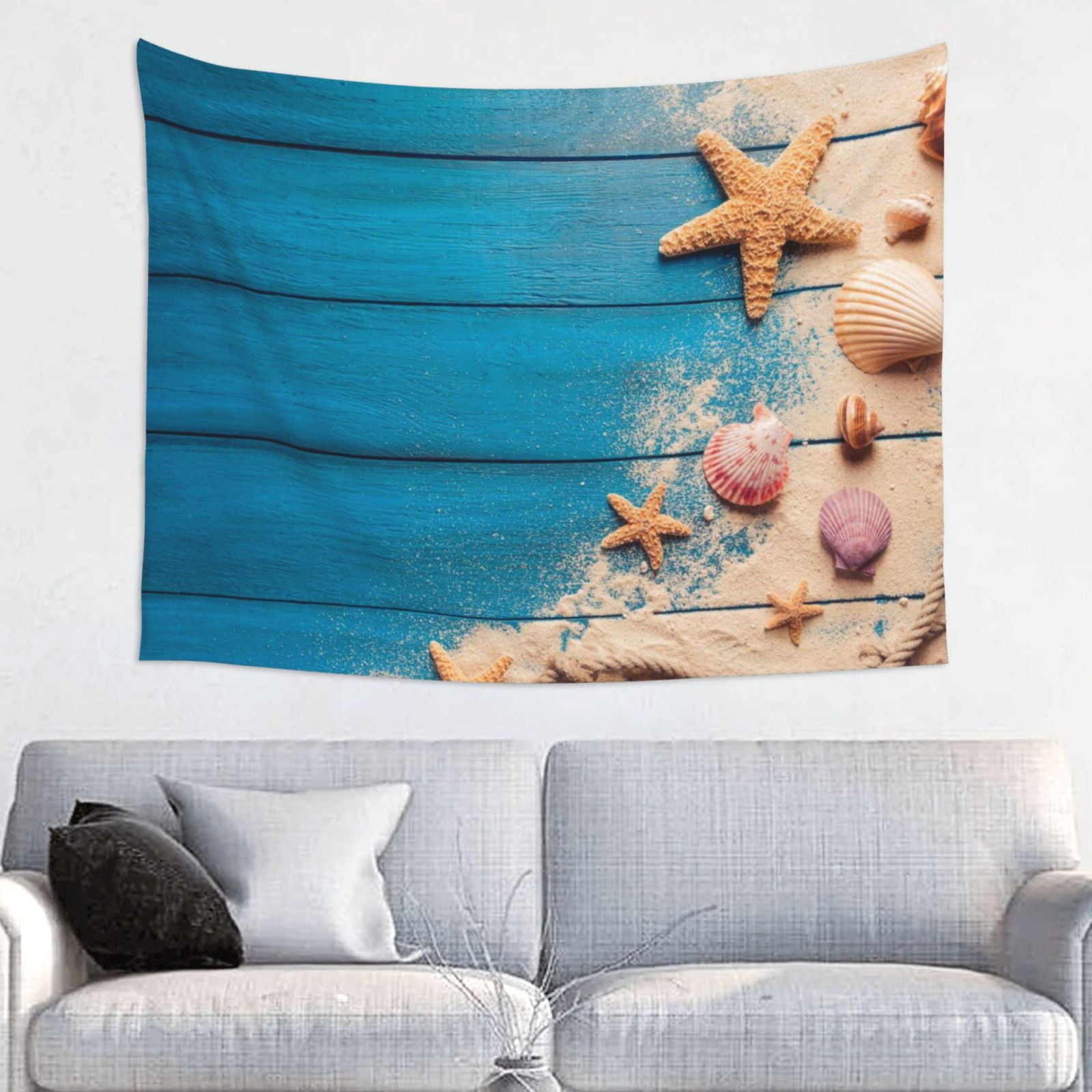 Kdxio Shells and Starfish Wall Hanging Tapestries Banner For Bedroom ...
