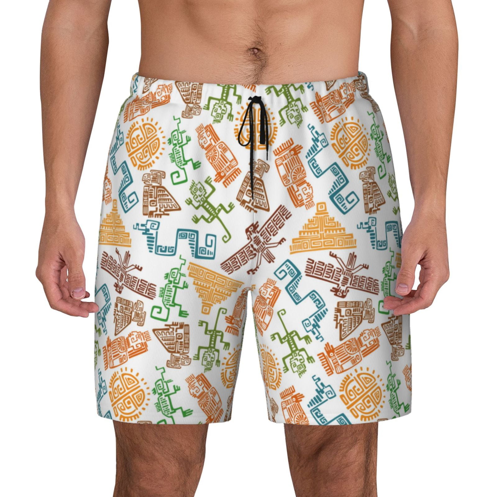 Kdxio Simple Drawing Print Men's Swim Trunks with Compression Liner 7 ...