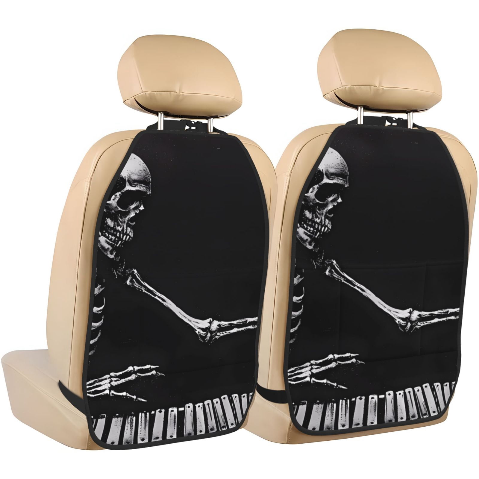 Kdxio Skeleton Playing Xylophone Print 2 Pack Car Kick Mat Seat Cover ...