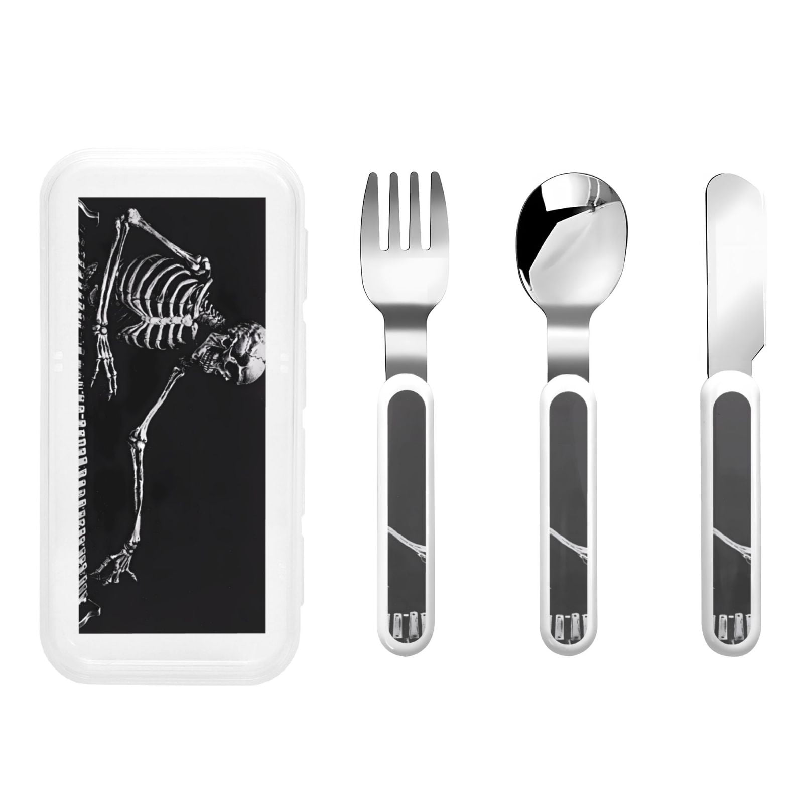 Kdxio Skeleton Playing Xylophone Toddler Utensils Set - Kids Silverware ...