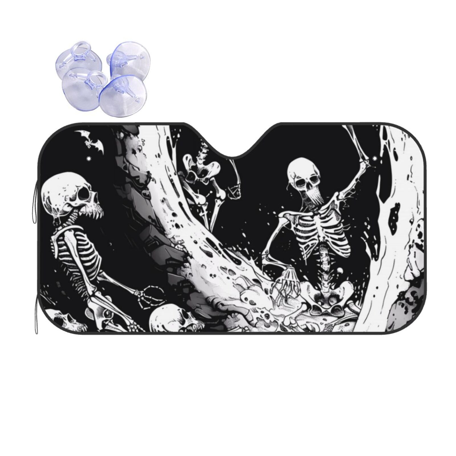Kdxio Skeleton Wave Artwork Print Front Windshield Sun Shade,Folding ...