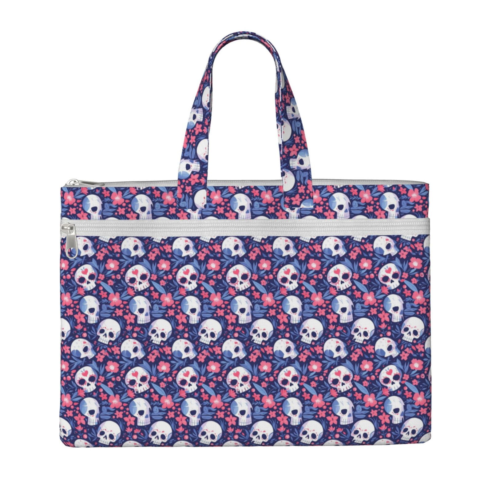 Kdxio Skull cartoon flower File Tote Document Bag Business Briefcase ...