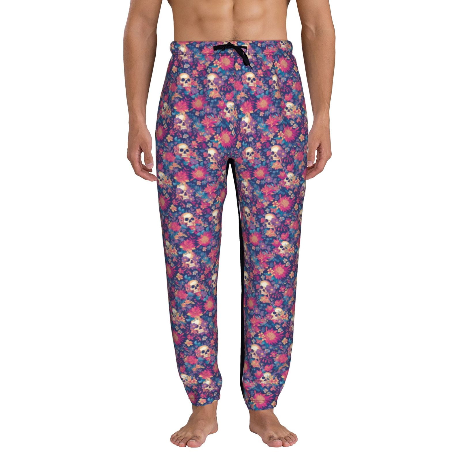 Kdxio Skull colorful flower daisy Pattern Joggers,Sweatpants for Men ...