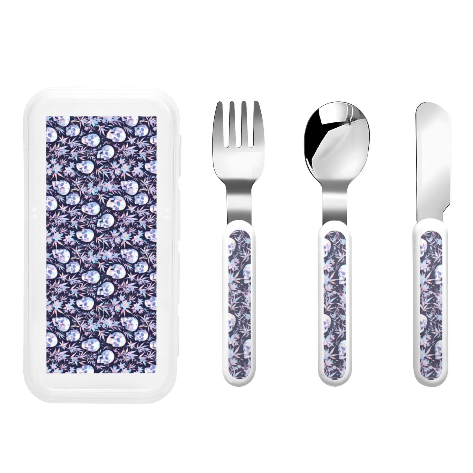 Kdxio Skull flower crystal Toddler Utensils Set - Kids Silverware Set ...